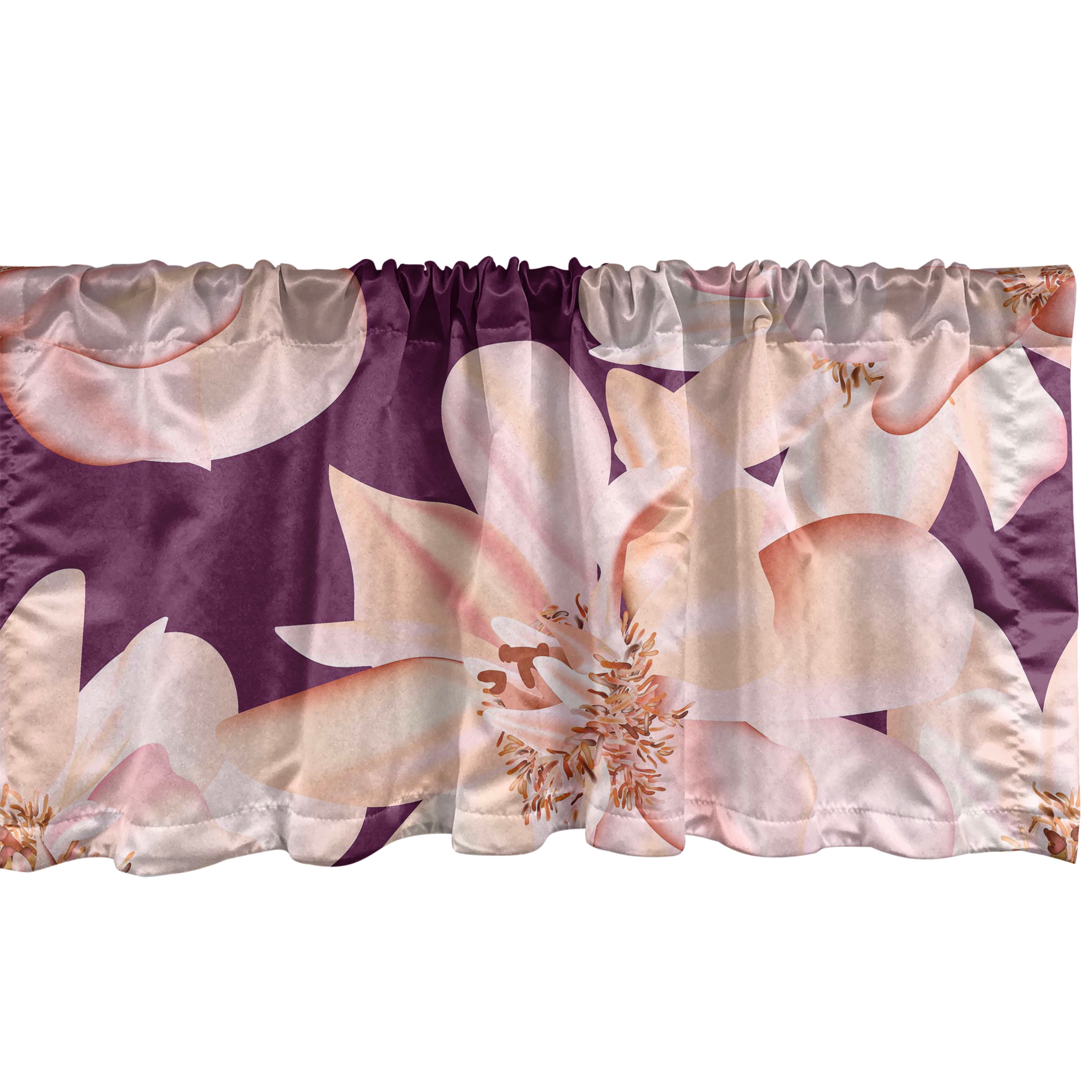 Floral Window Valance, Vintage Style Pastel Looking Rose Petals Garden ...