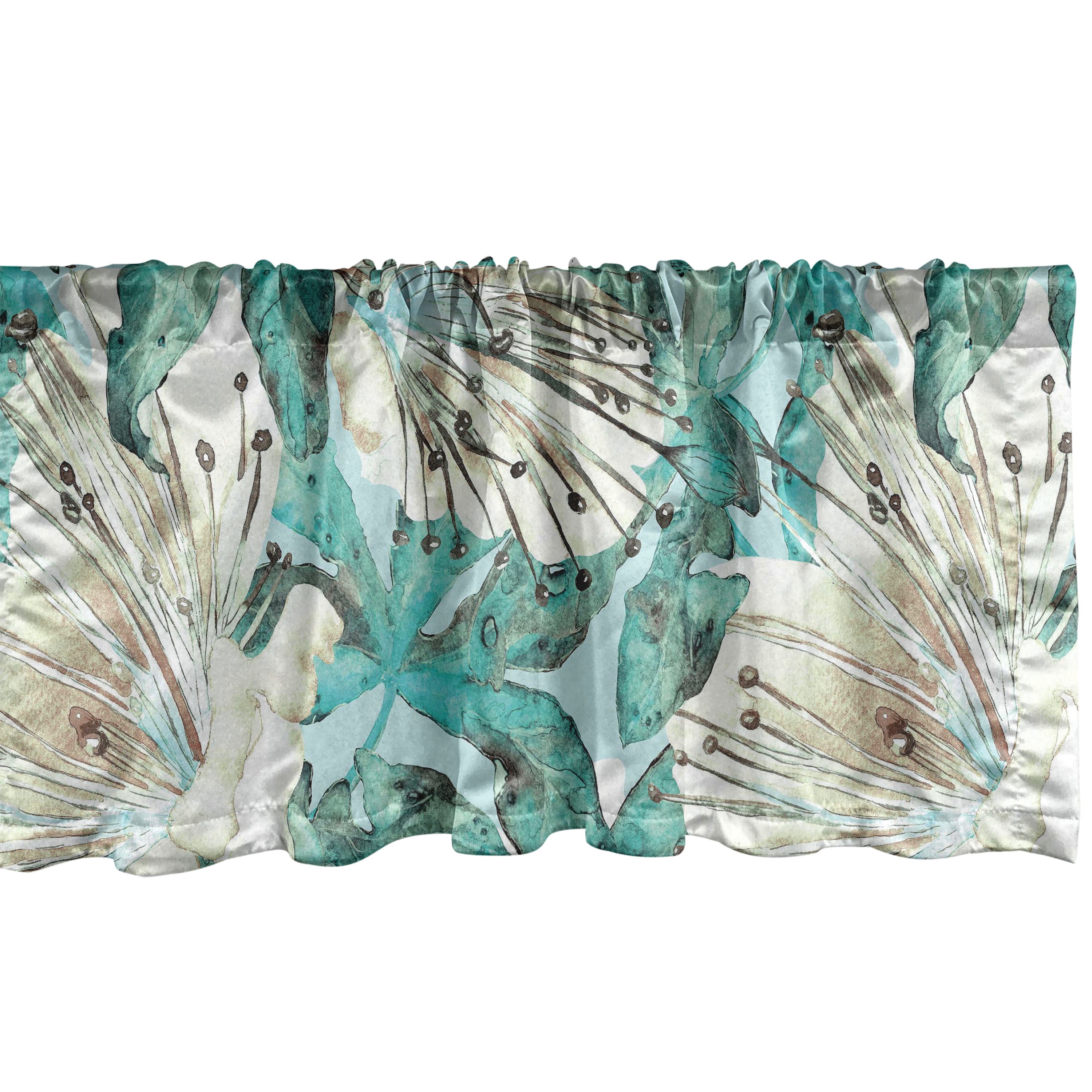 Floral Window Valance, Wild Nature Theme Forest Flower Watercolor With ...