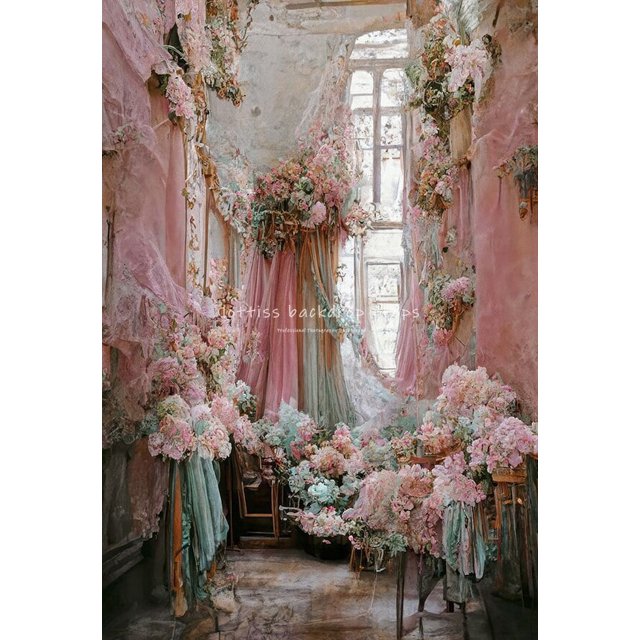 Floral Windows Backdrops Retro Castle Kids Adult Photocall Oil Painting ...