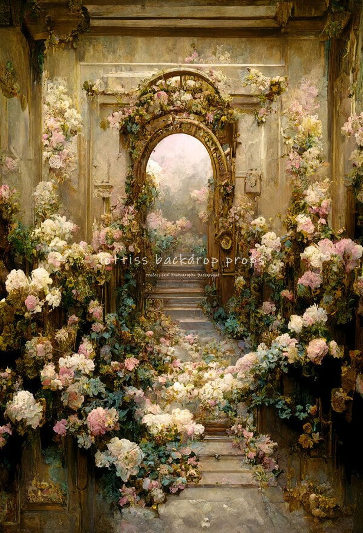 Floral Windows Backdrops Retro Castle Kids Adult Photocall Oil Painting ...
