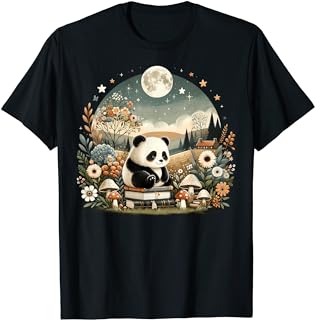 Floral Women Cottagecore Panda Aesthetic T-Shirt - Walmart.com