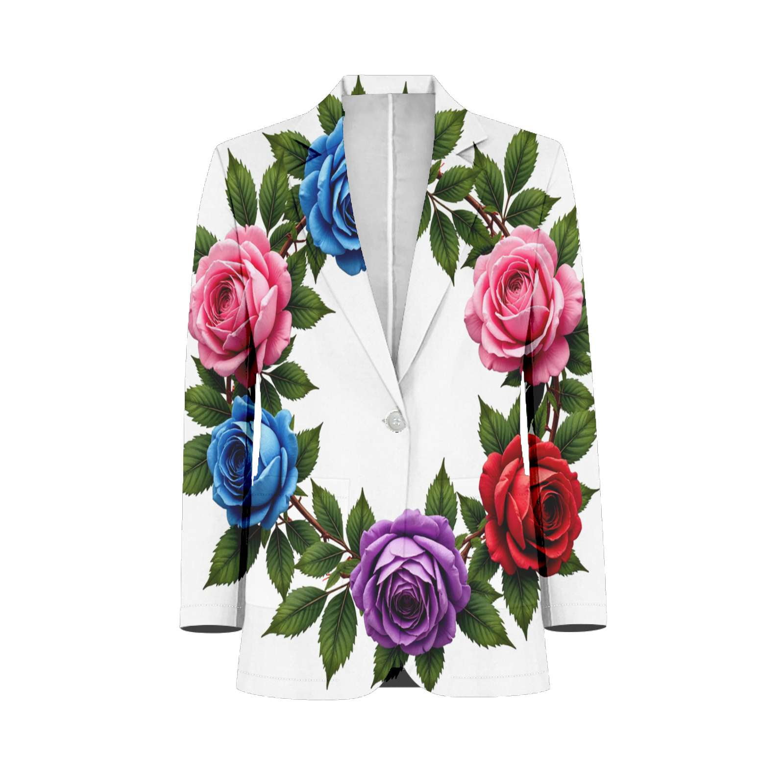 Floral Wreath Of Colorful Roses Customized Men's Suits full man Shawl ...
