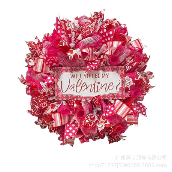 Floral Wreath for Valentines Day Decor - Wreaths for Front Door Outside ...