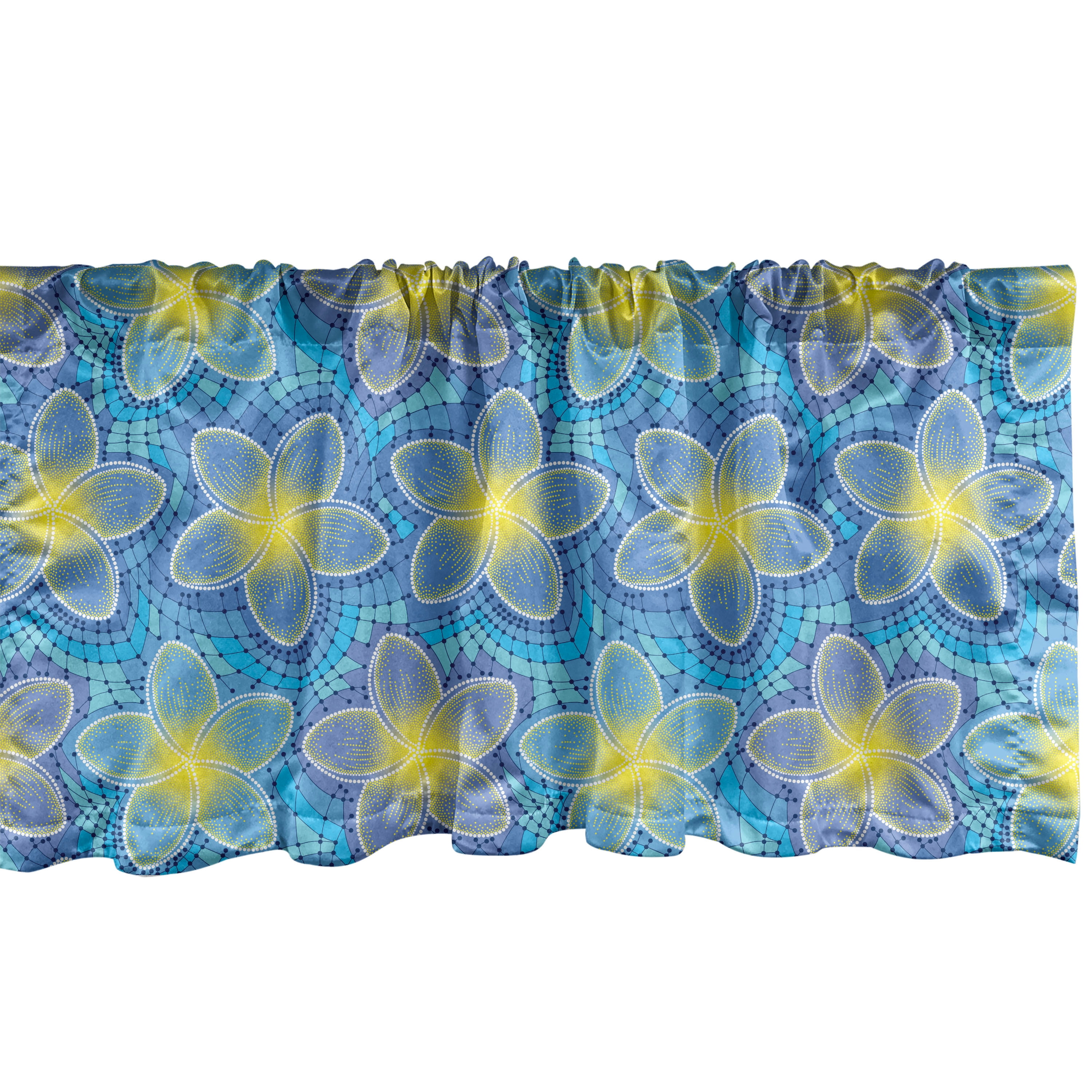Ambesonne Floral Yellow Valance Pack of 2, Mosaic Plumeria Petal, 54 ...