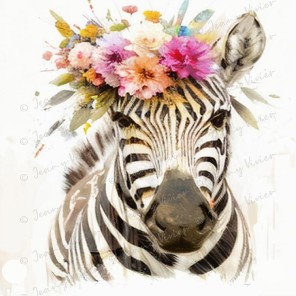 Floral Zebra Metal Sign, Gifts for Kids, Wild Zoo Animals, Zebra ...