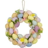 Northlight Floral and Easter Egg Spring Wreath - 12.5" - Multicolor ...