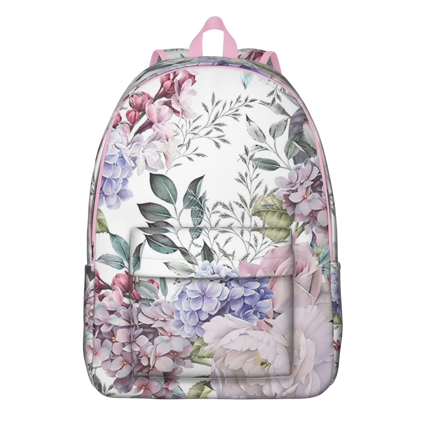 Floral and Skull Artistic Backpack – Retro Gothic Garden Print Canvas ...