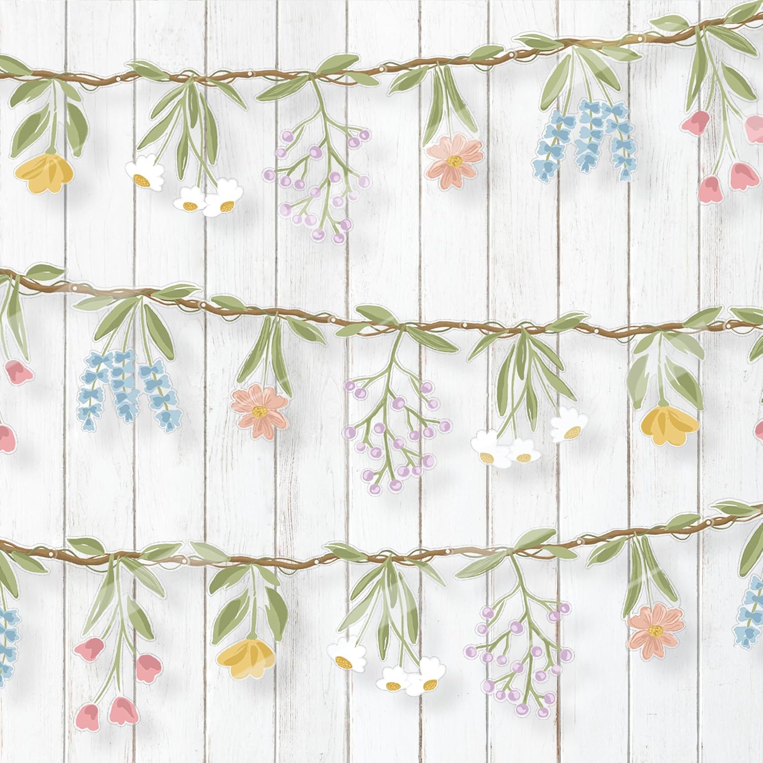Floral banner wildflower garland for enchanted garden party woodland ...