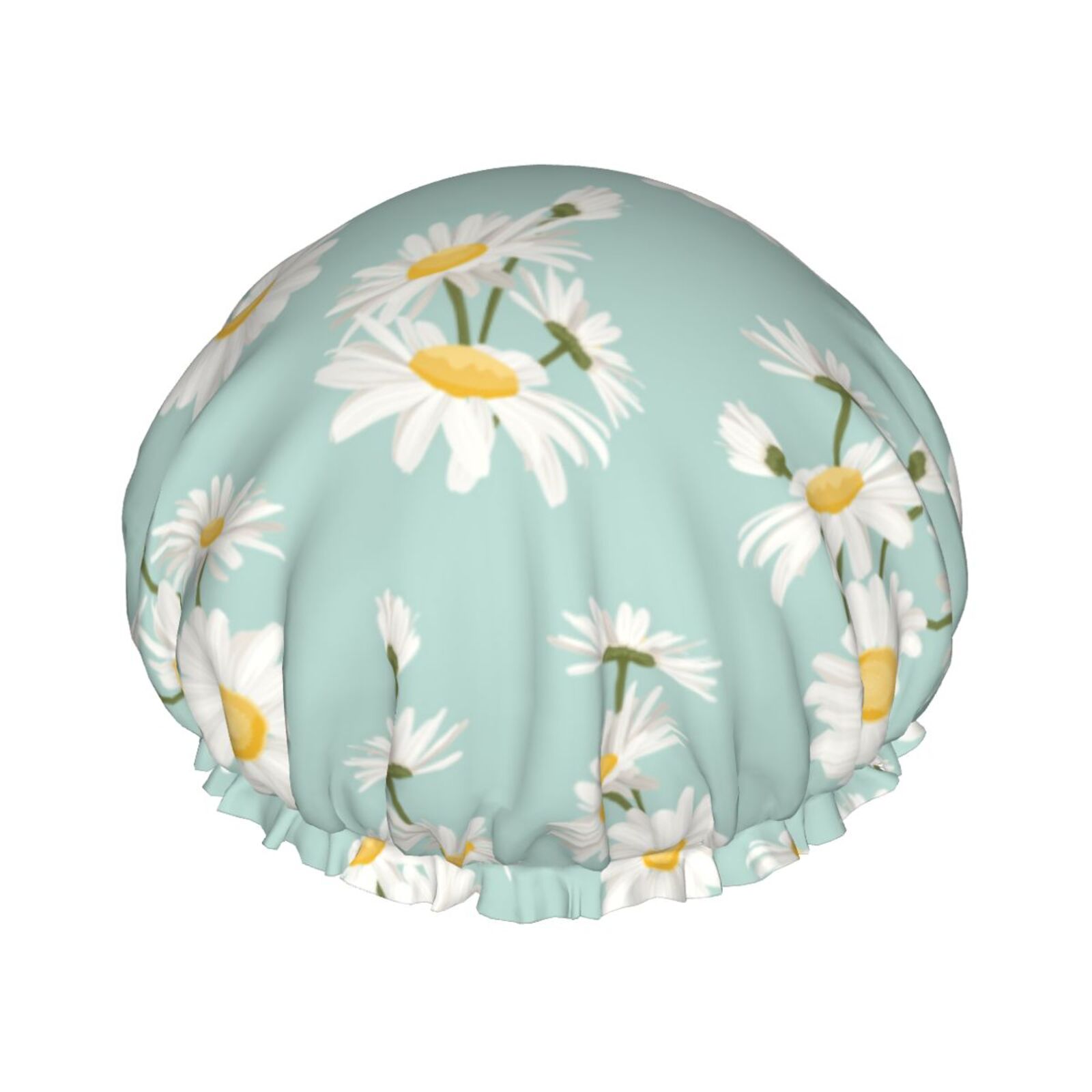 Floral daisy A Shower Cap, Double Layers Shower Cap Rreusable ...