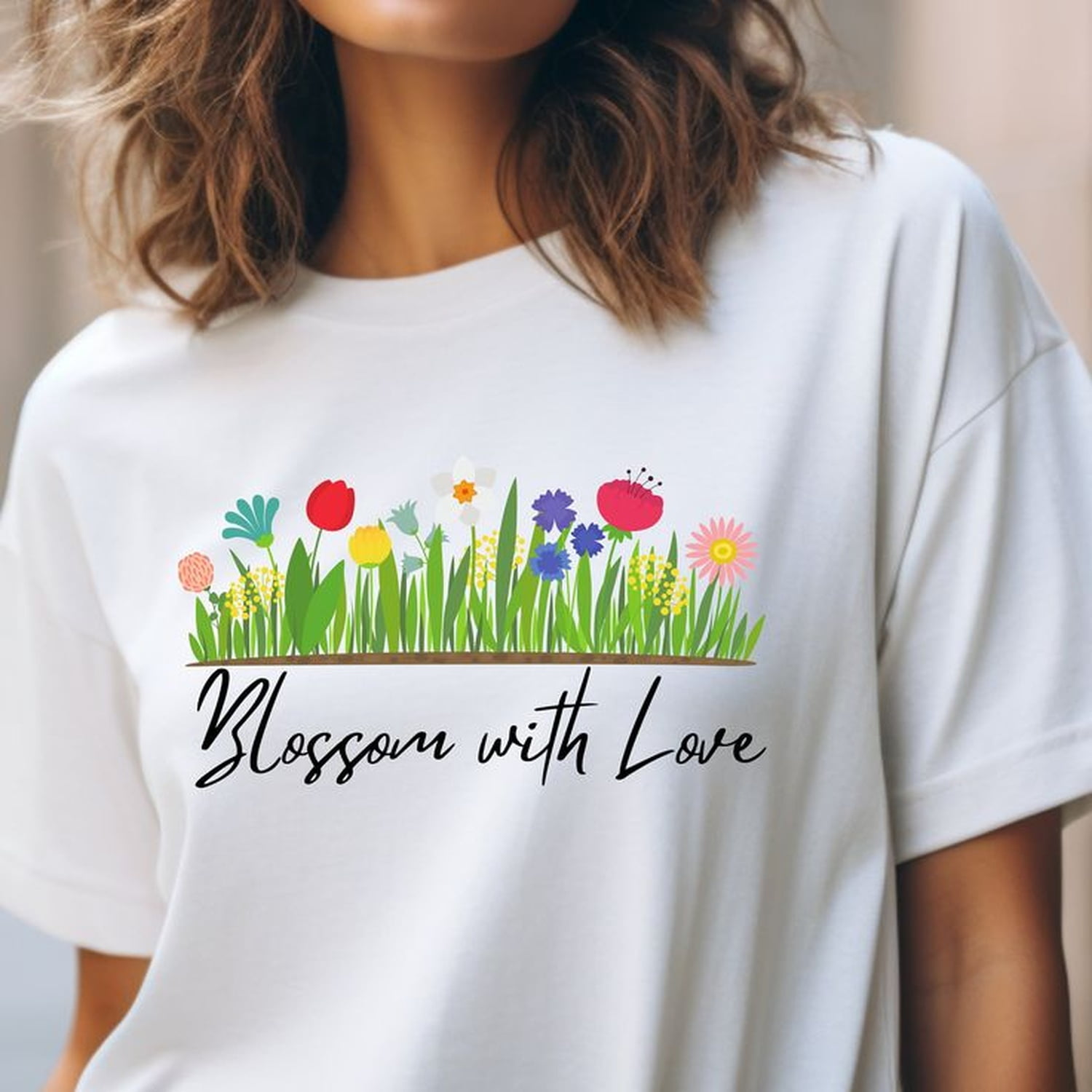 Floral hirt, BS1om with love, Gift for WoM1en, Ladies S1Hir, Best ...