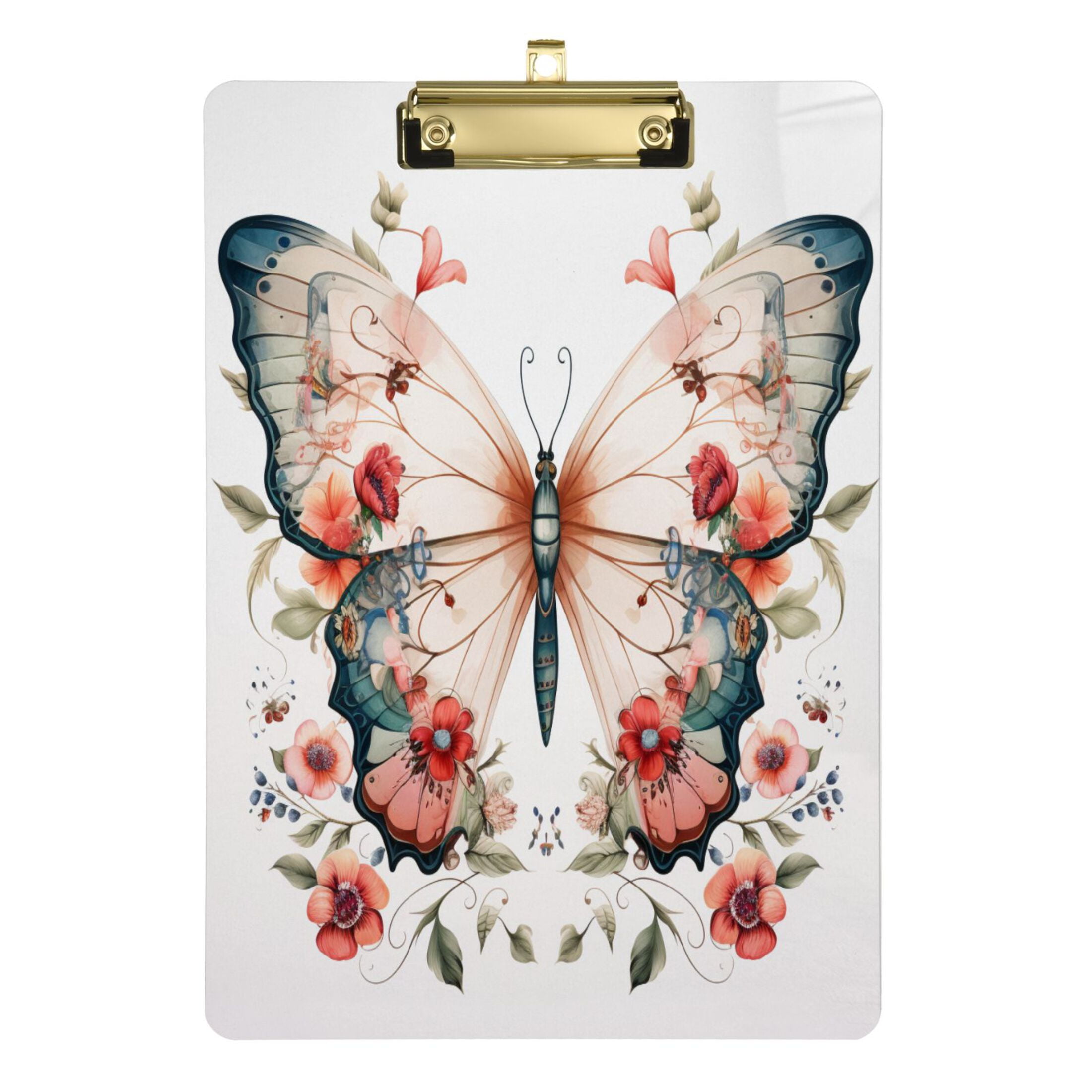 Floral on A Butterfly Acrylic Clipboards A4 Standard Letter Size ...