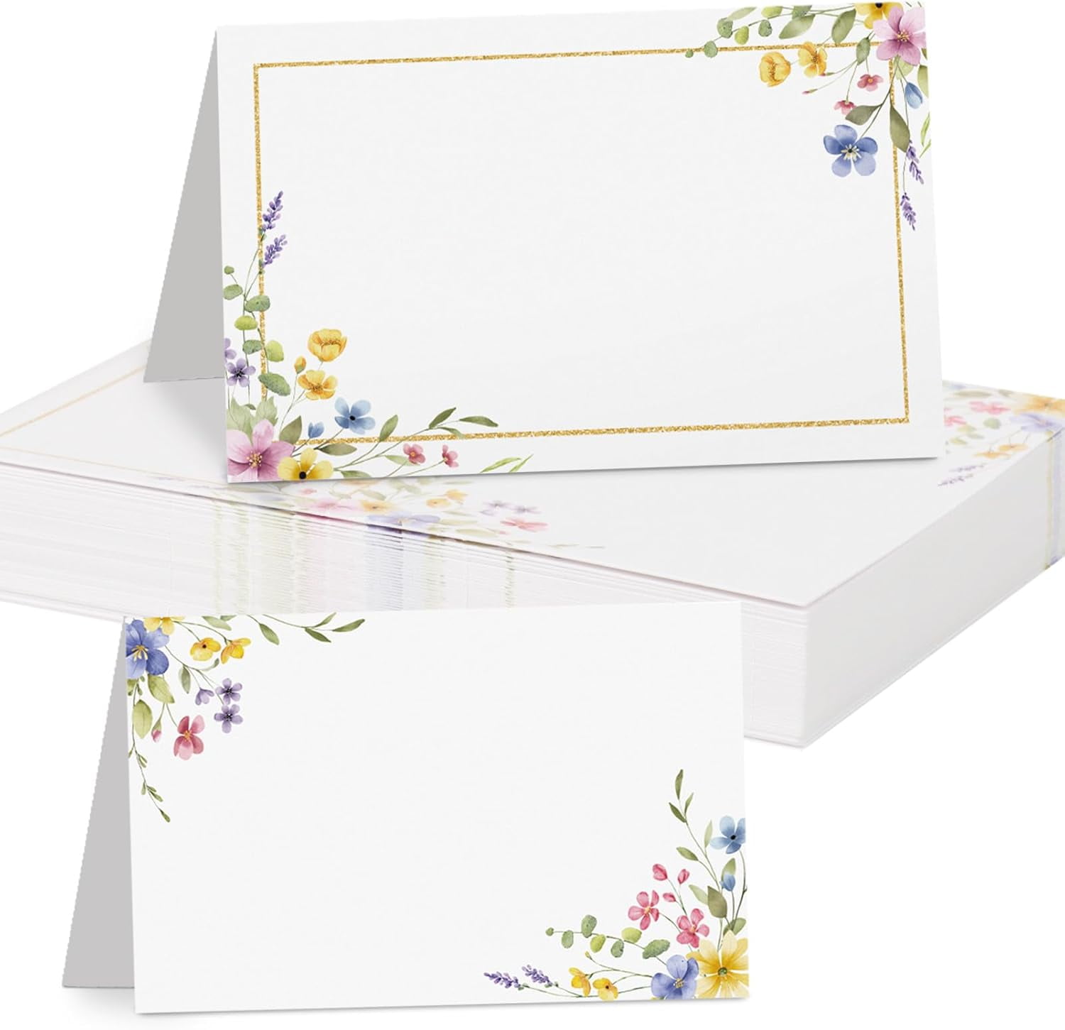 Floral wildflowers place cards for weddings, engagements, bridal ...