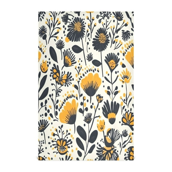 Floral with Dark Colors Kitchen Towels Dishcloth Decorative Waffle ...