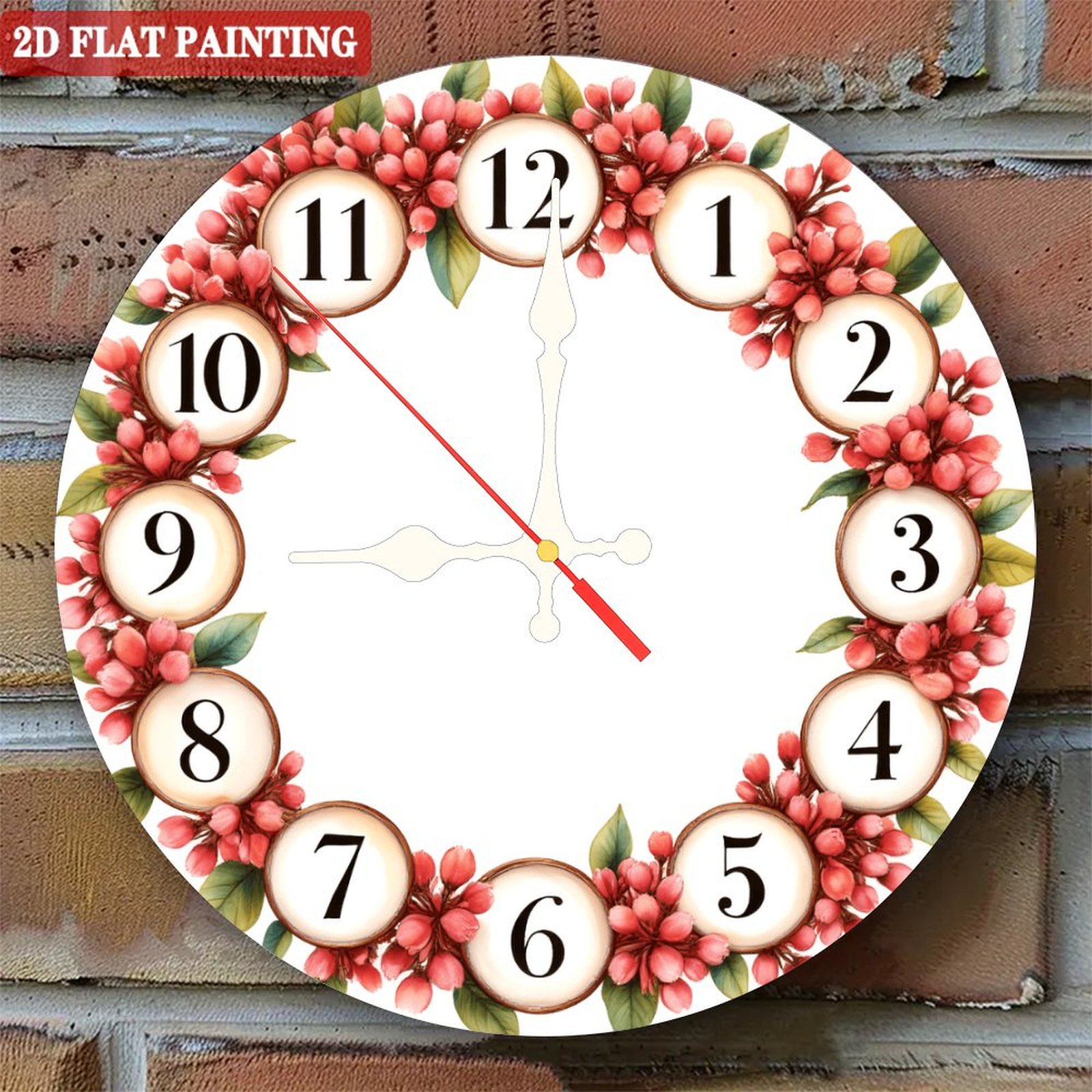 Floral wreath, elegant and delicate, framing time with natural beauty ...