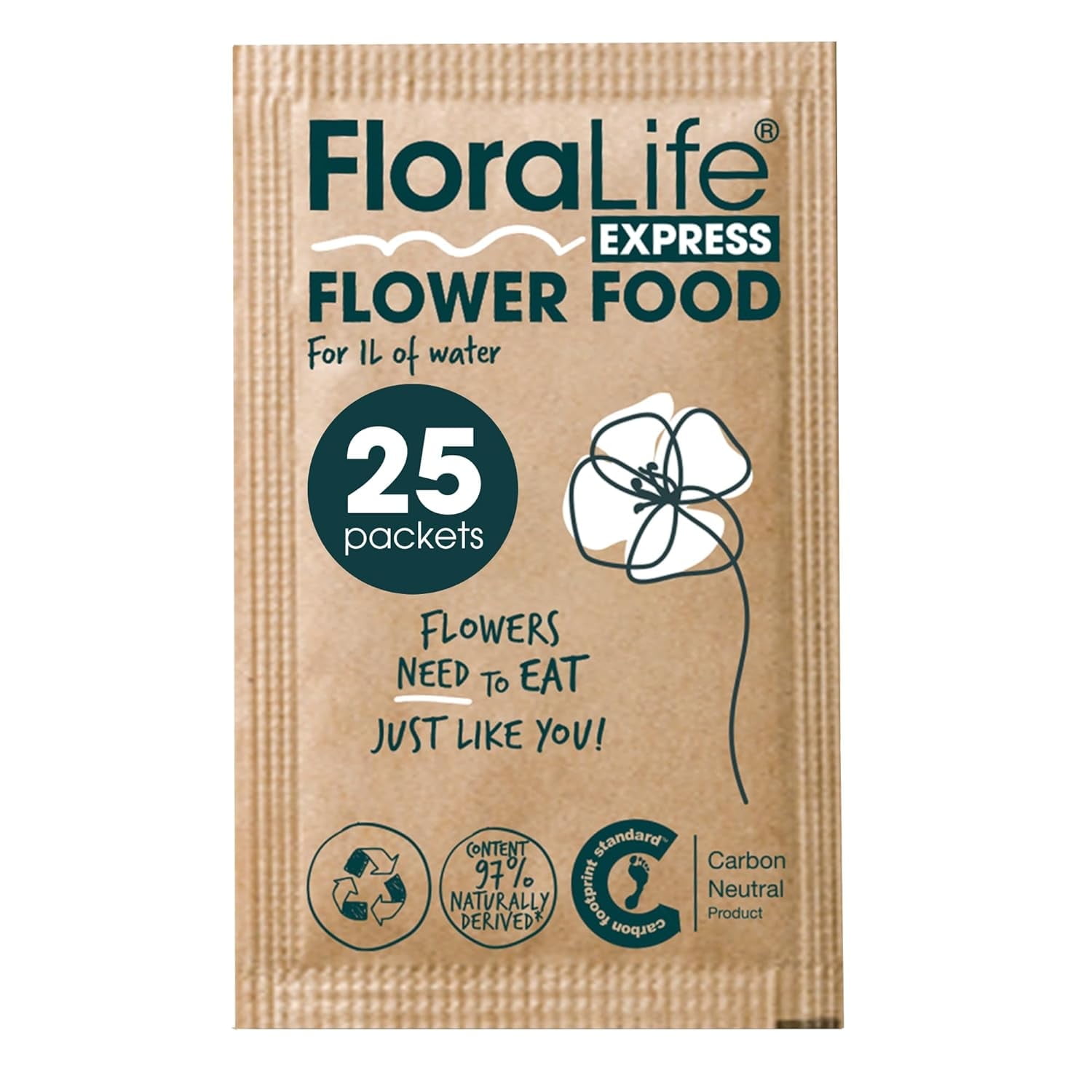 FloraLife Cut Flower Food - Nutrition Solution for Fresh Flowers (25 Ct ...
