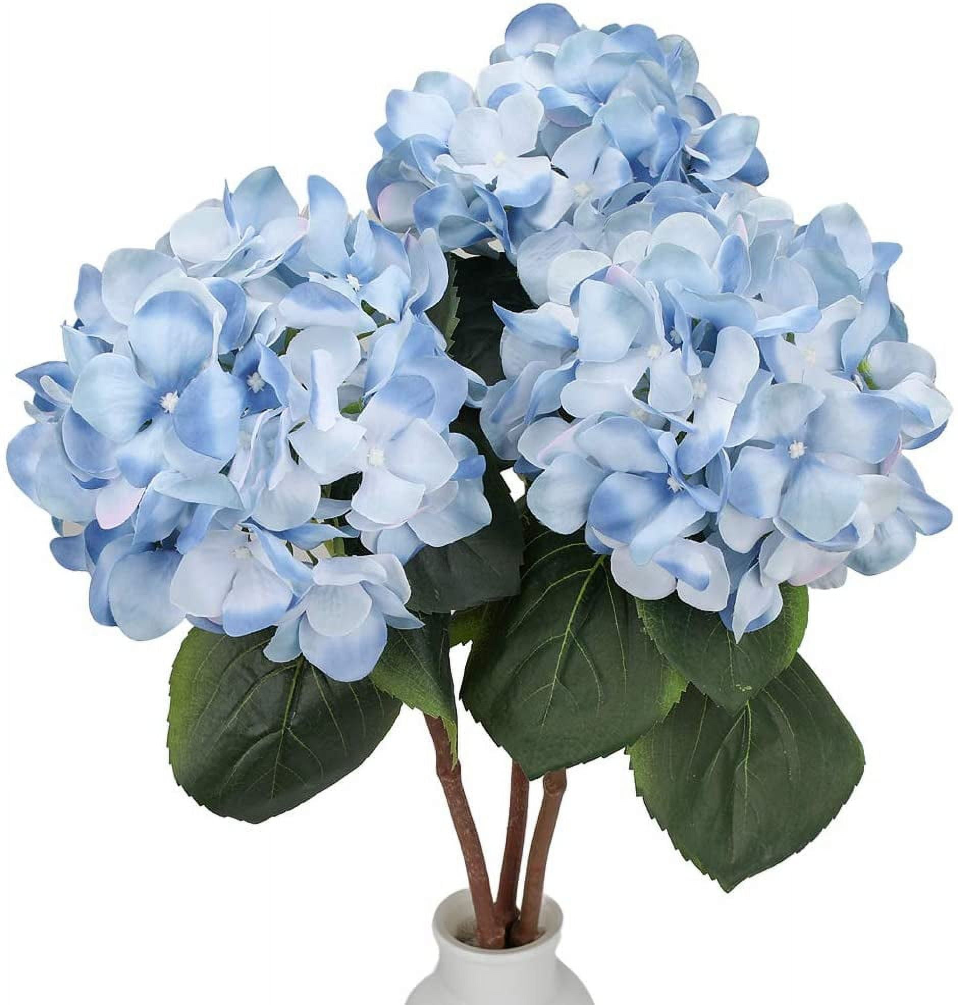 Florals - 13'' Silk Hydrangea with Long Stems - Realistic Artificial ...