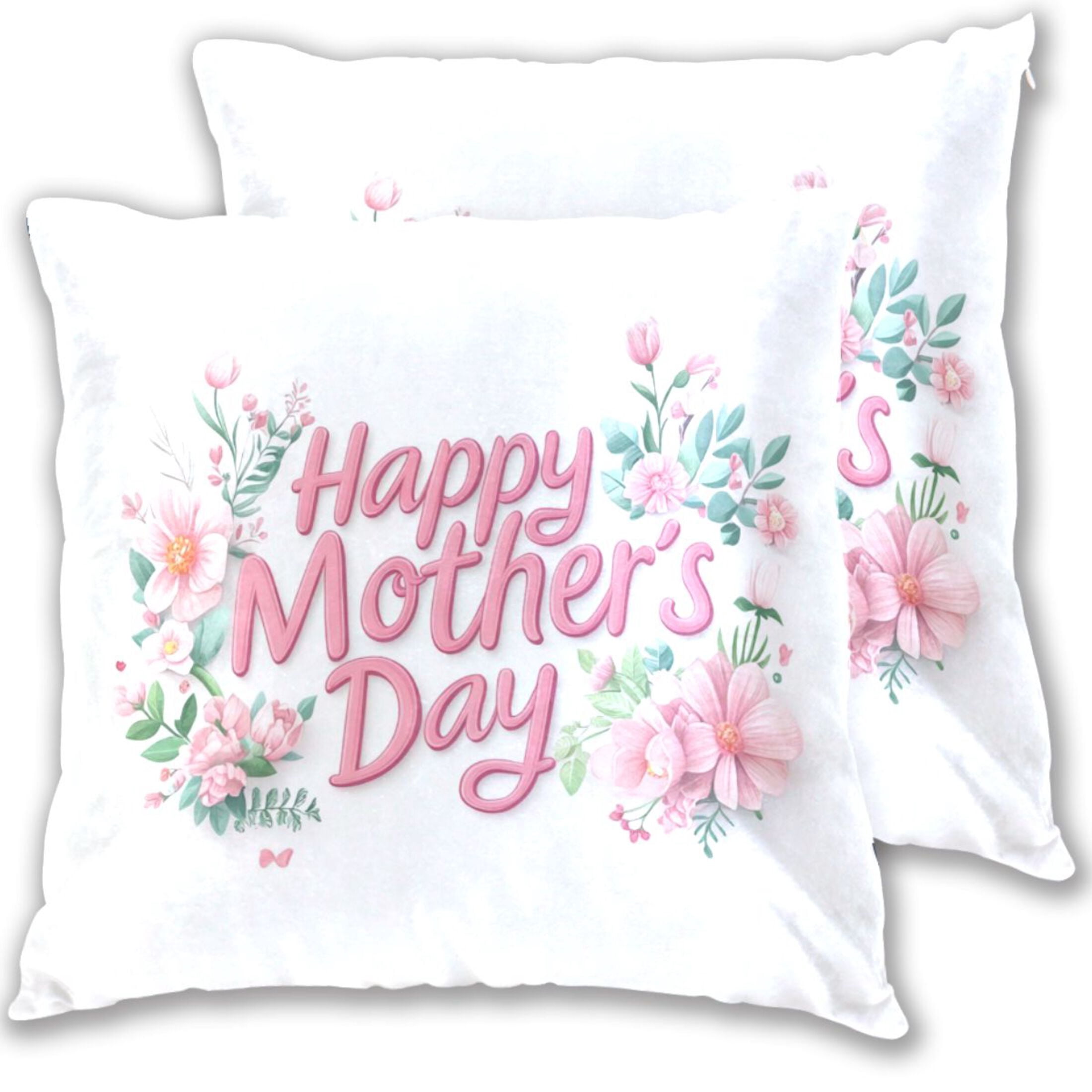 Florals Leaves Happy Mothers Day Throw Pillow Covers Pillowcases 16 x ...