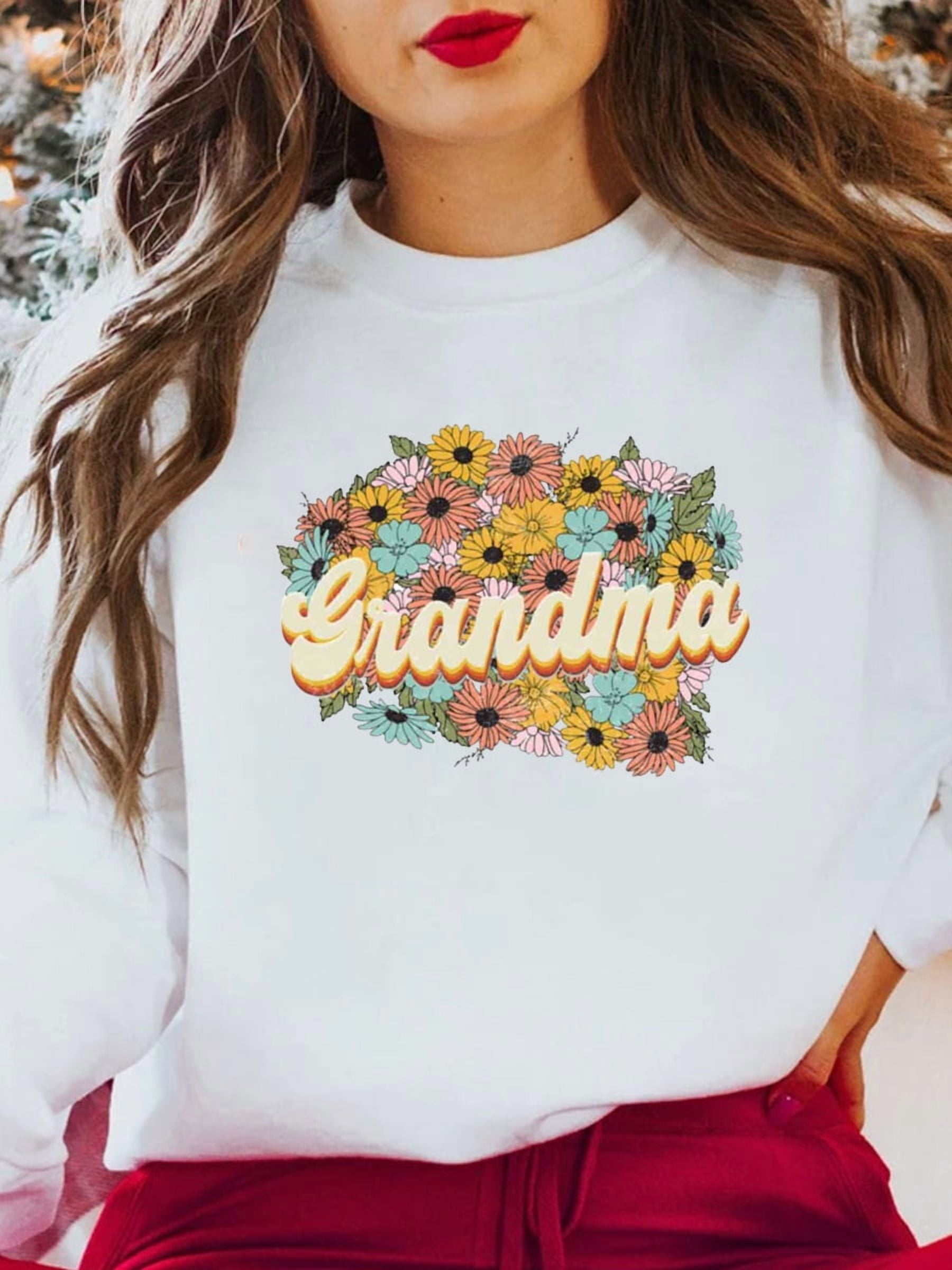 Florals Retro Grandma T-Shirt - Walmart.com