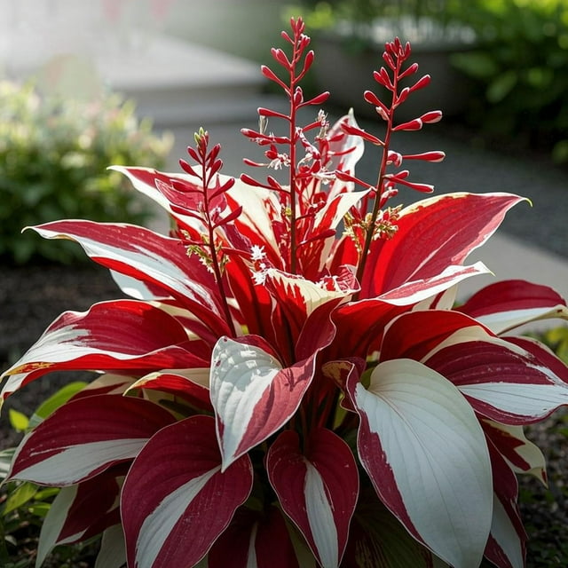 Floranza Hosta Seeds - 200 Red& ZLK1 White Variegated Leaves Hosta ...