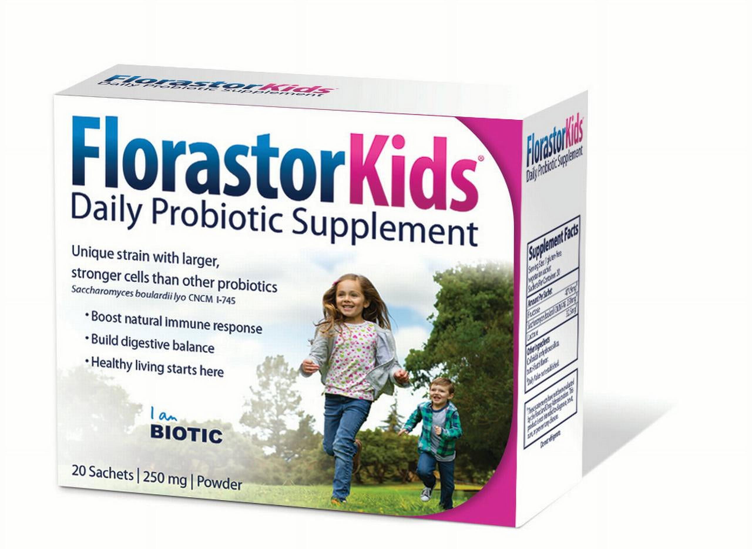 Florastor Kids Daily Probiotic Supplements Packets for Children (250 mg ...
