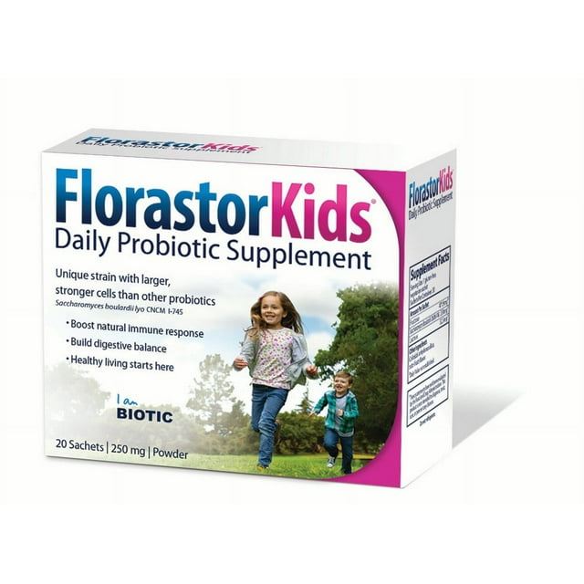 Florastor Kids Daily Probiotic Supplements Packets for Children (250 mg ...