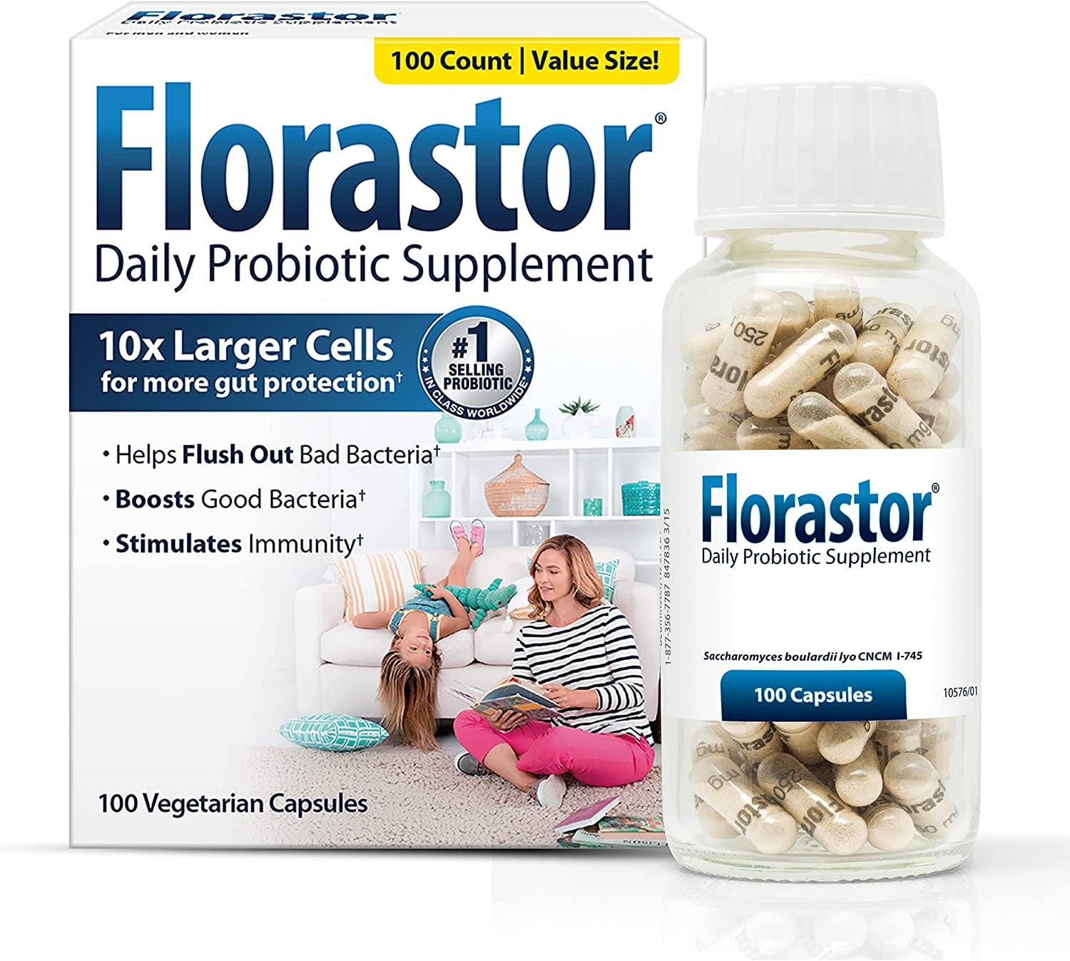 Florastor Probiotic Supplement for Digestive Health, Saccharomyces ...