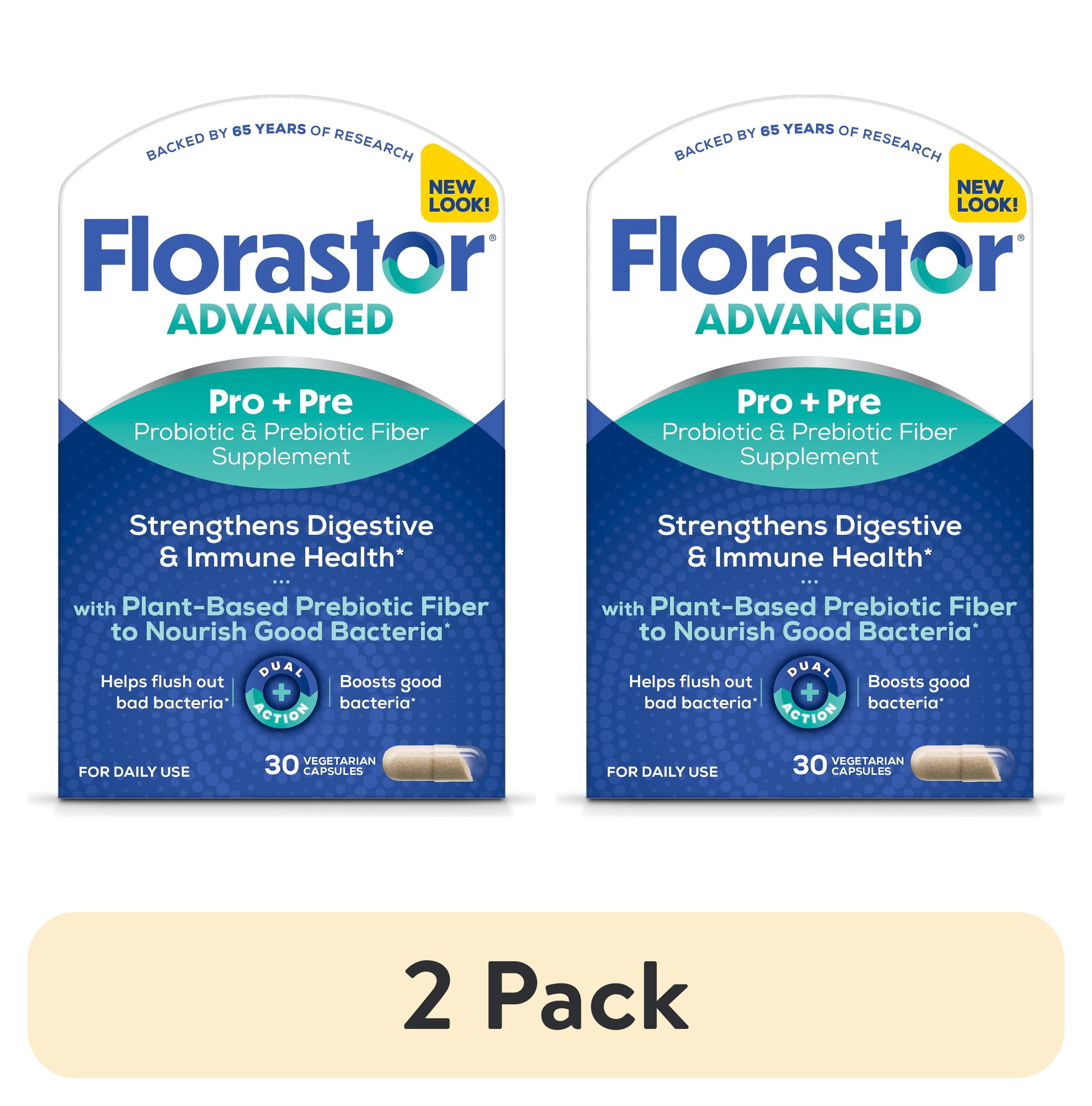 (2 pack) Florastor Unisex Advanced Pro + Pre Probiotic and Prebiotic Supplement 30ct - Walmart.com
