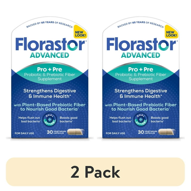(2 pack) Florastor Unisex Advanced Pro + Pre Probiotic and Prebiotic ...