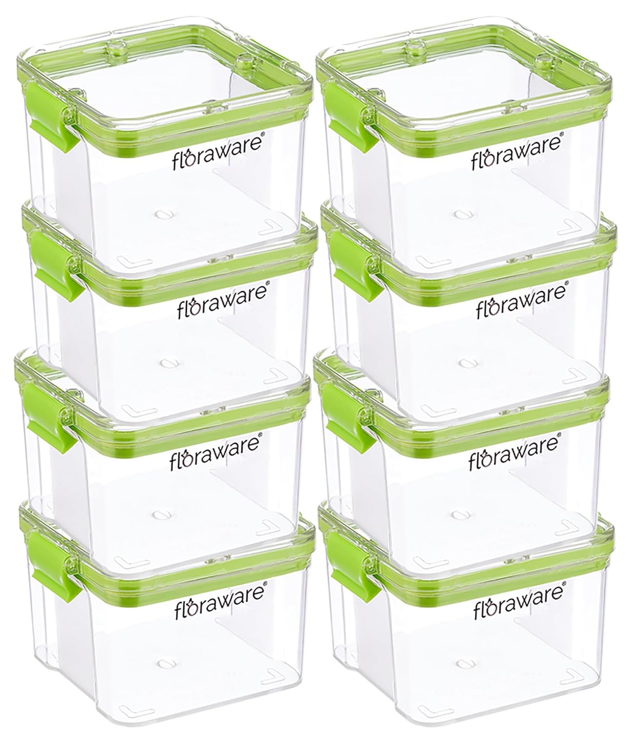 Floraware Food Safe Modular Plastic Square Airtight Containers Stackable container Storage Jar ...