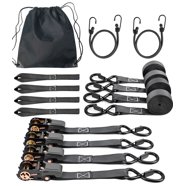 Rhino USA Retractable Transom Tie-Down Straps for Boat Trailer, 2-Pack ...