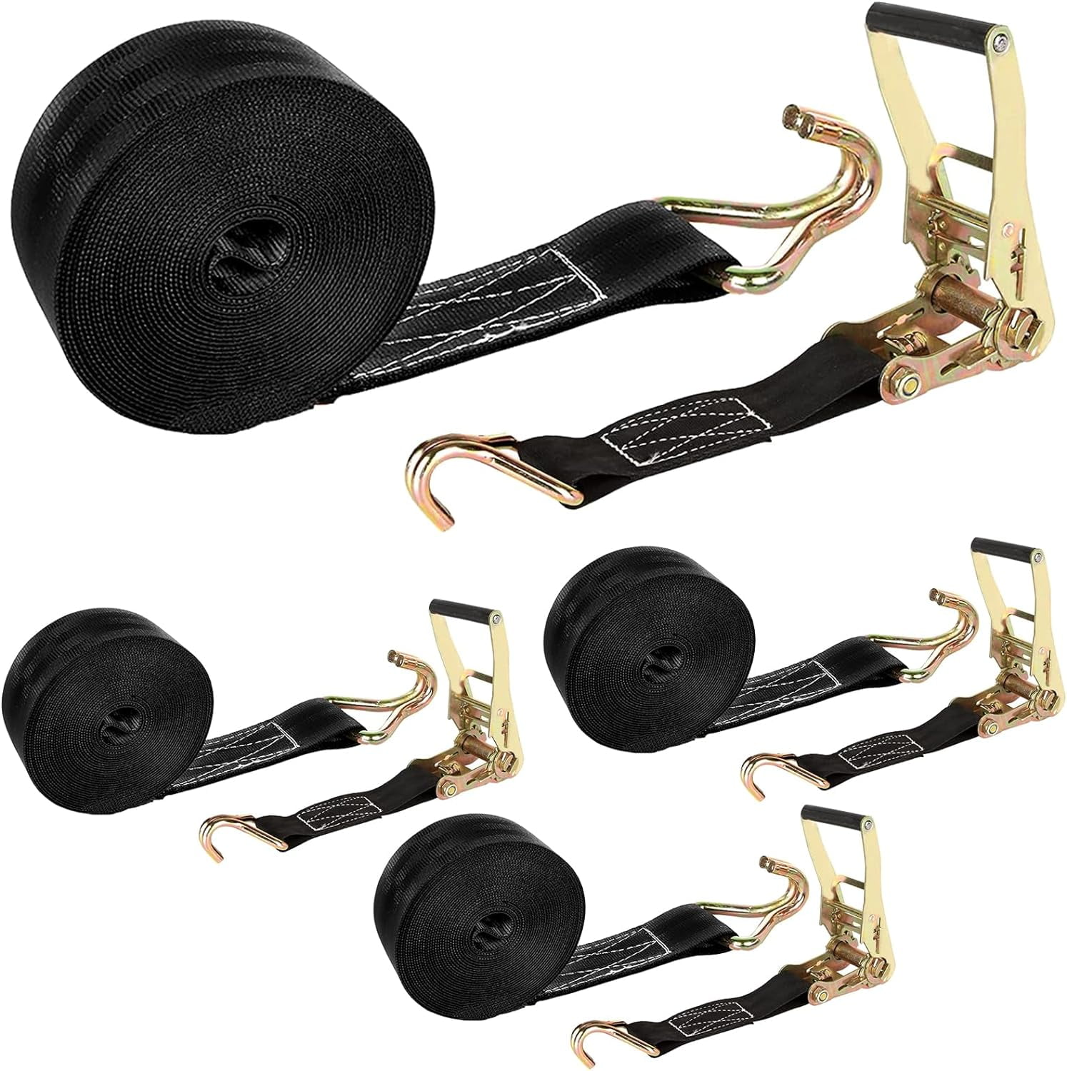 Floray 1" x 15' Heavy Duty Ratchet Straps – Tie Down Straps with S ...