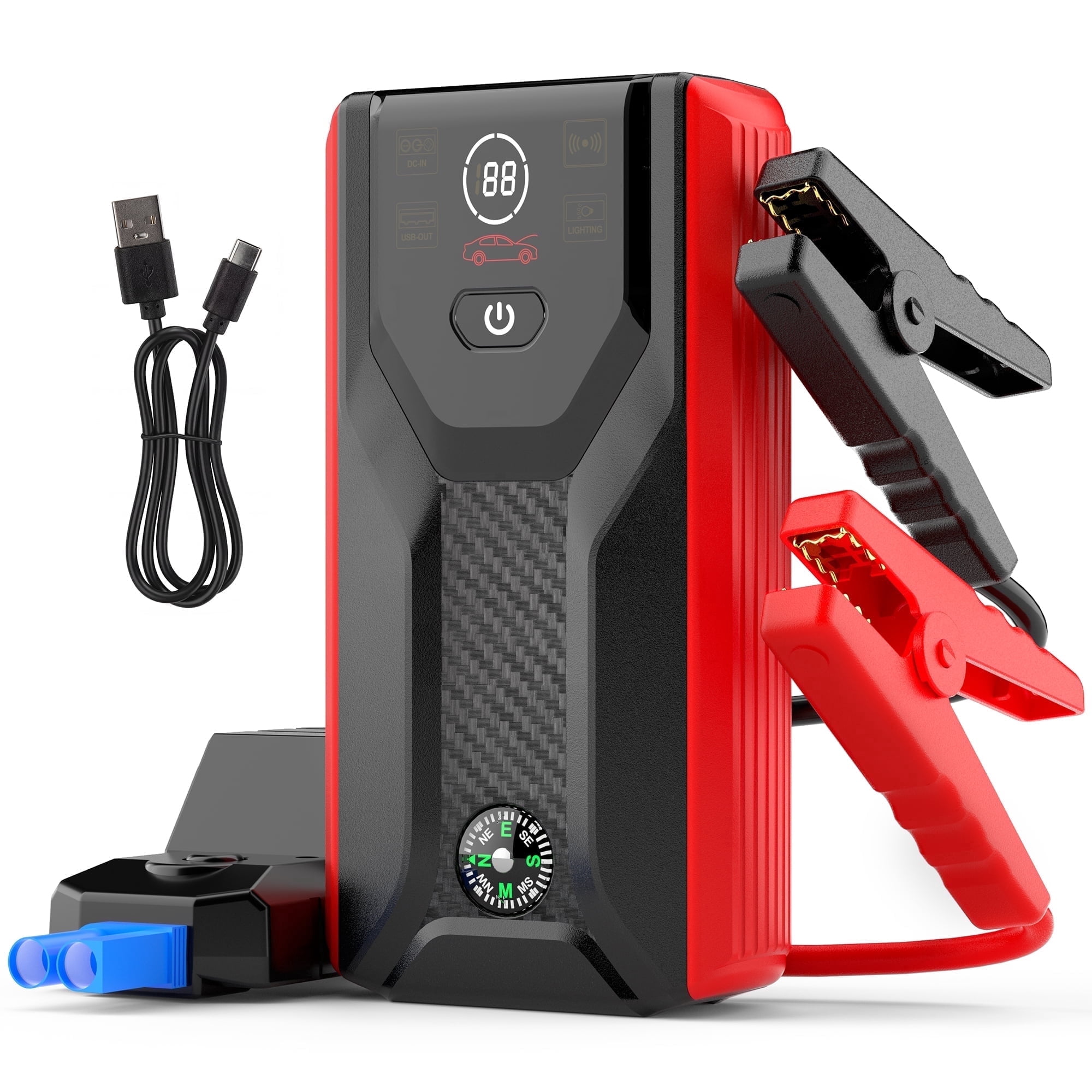 FLORAY Car Jump Starter, 1500A 12V Battery Booster, Jump Pack for Gas ...