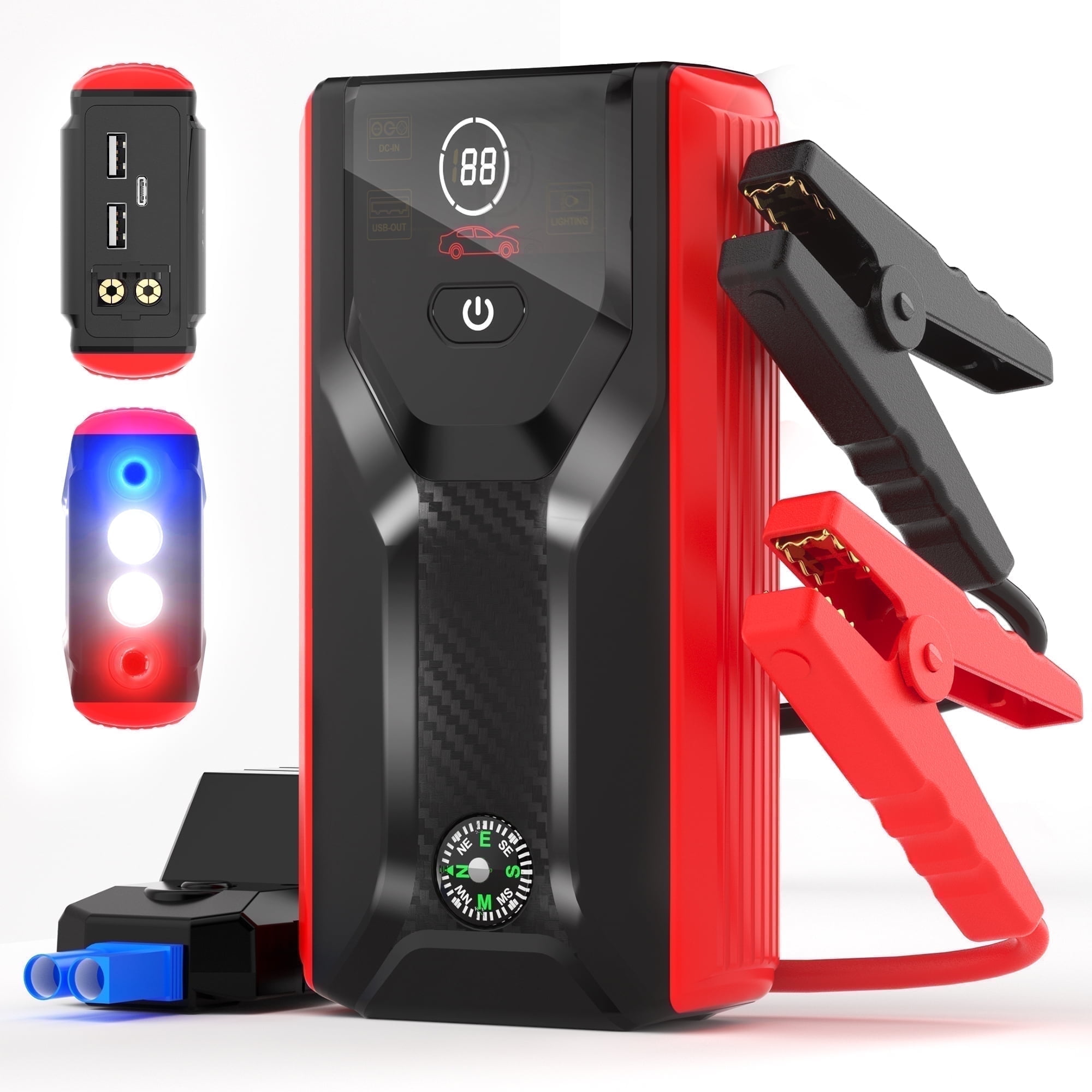 FLORAY Car Jump Starter, 1500A 12V Battery Booster, Jump Pack for Gas ...
