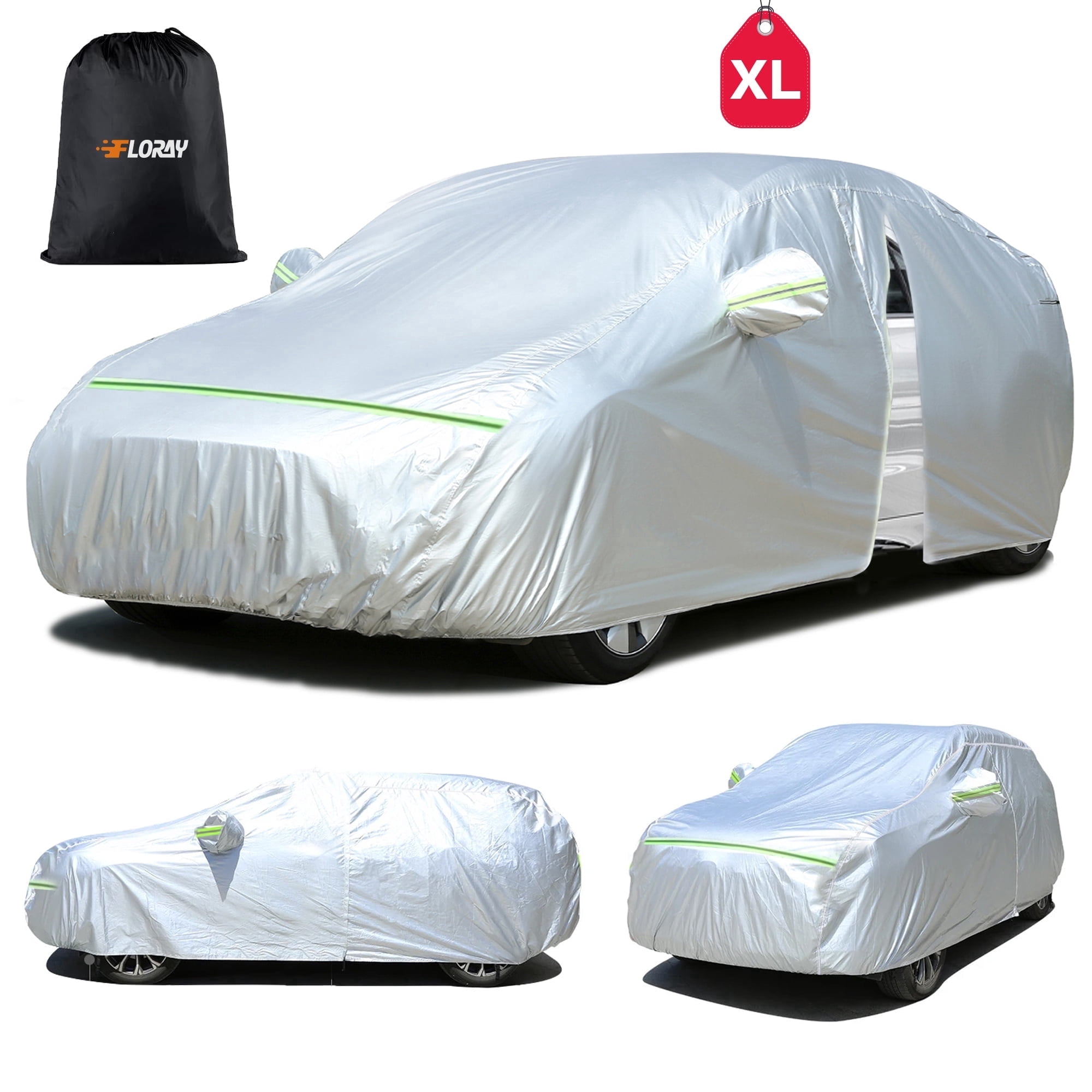 FLORAY Waterproof All-Weather Car Cover with Zipper Door, Windproof ...