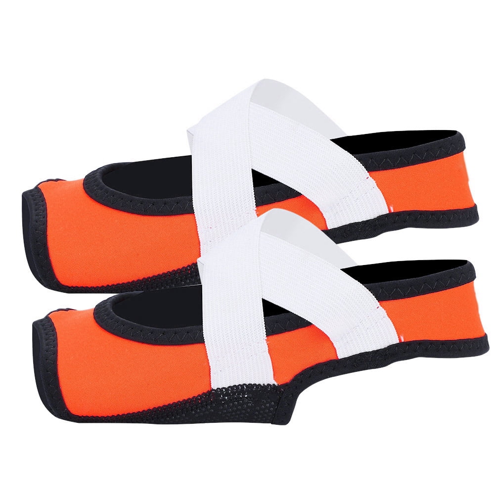 FloreceBien 1 Pair Orange S Women Yoga Non-slip Pilates Barre Soft Wrap ...