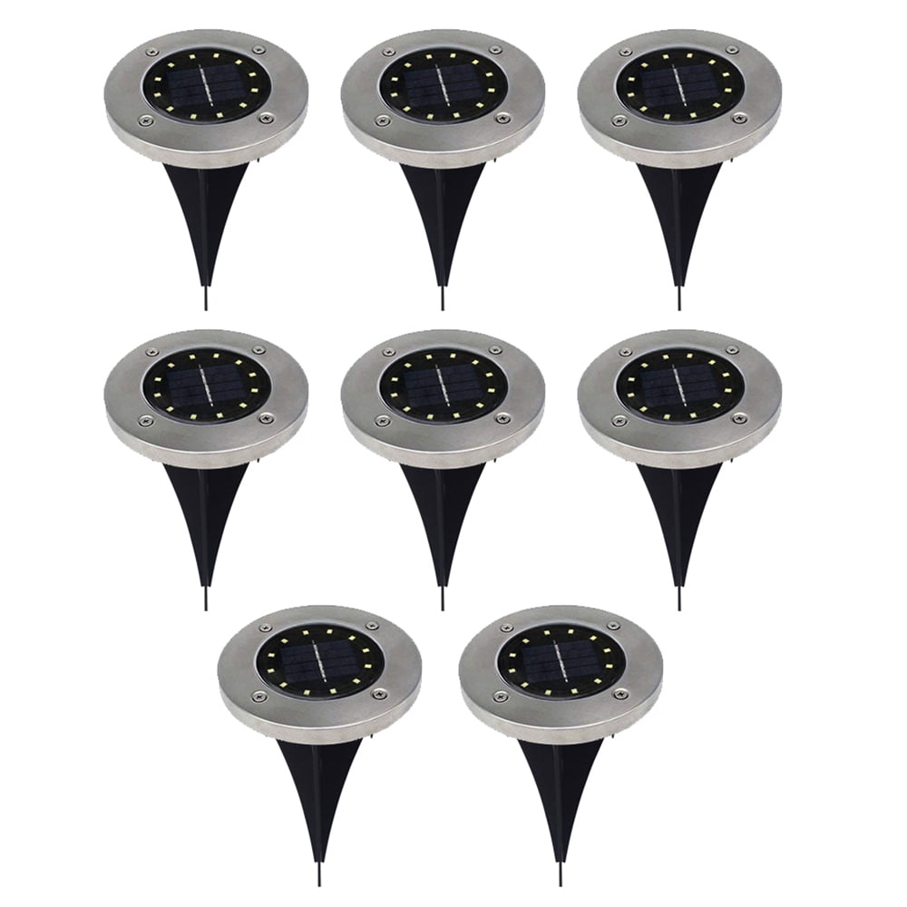 FloreceBien 8pcs solar ground light,LED solar disk light outdoor ...