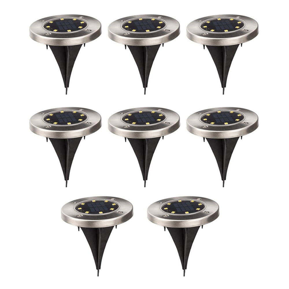 FloreceBien 8pcs solar ground light,LED solar disk light outdoor ...