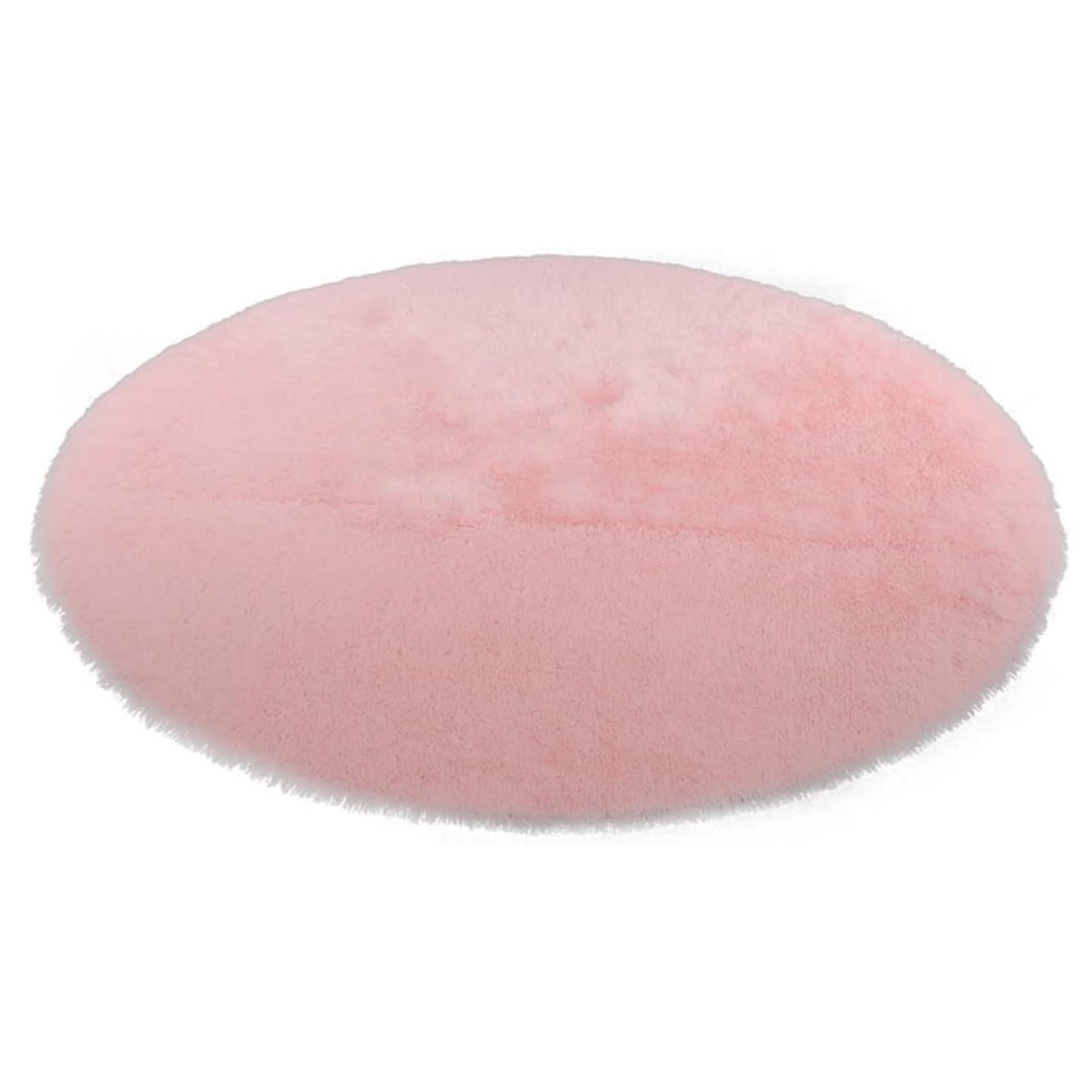 FloreceBien Blush Round Rug for Bedroom,Fluffy Circle Rug 140cm for ...