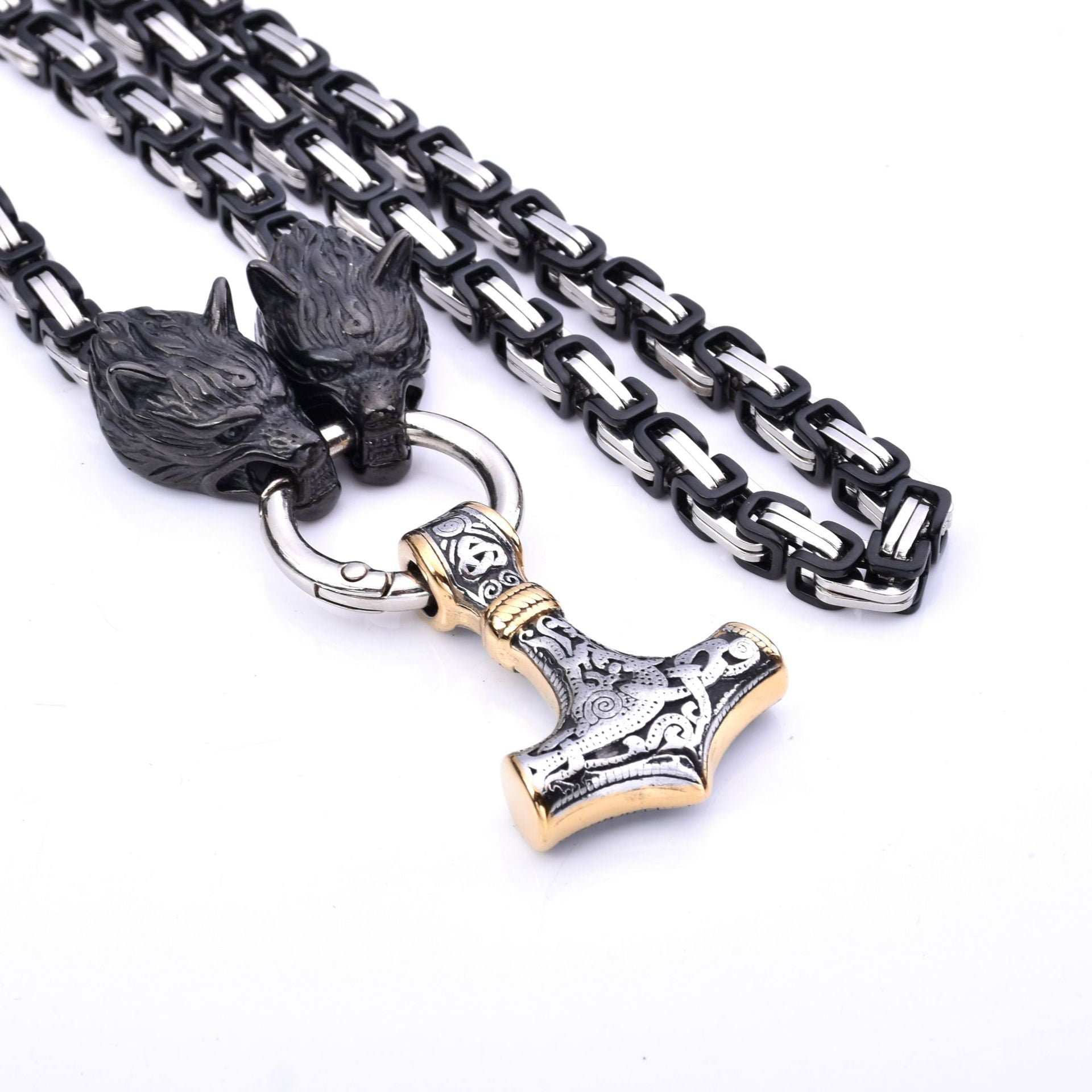 FloreceBien Europe and America style Men's Stainless Steel Wolf Head ...