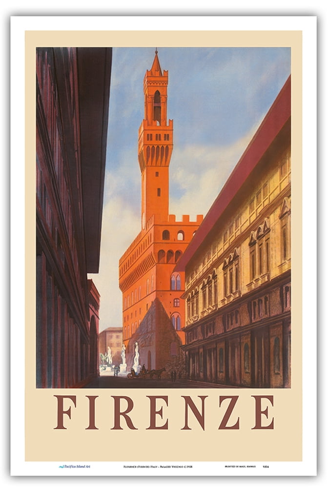 Florence (Firenze) Italy - Palazzo Vecchio Old Palace - Vintage Travel ...