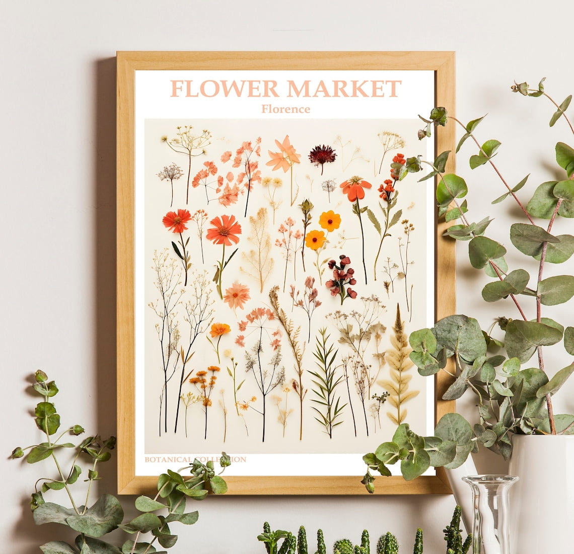 Florence Flower Market Poster: Pressed Wildflowers Botanical Art ...