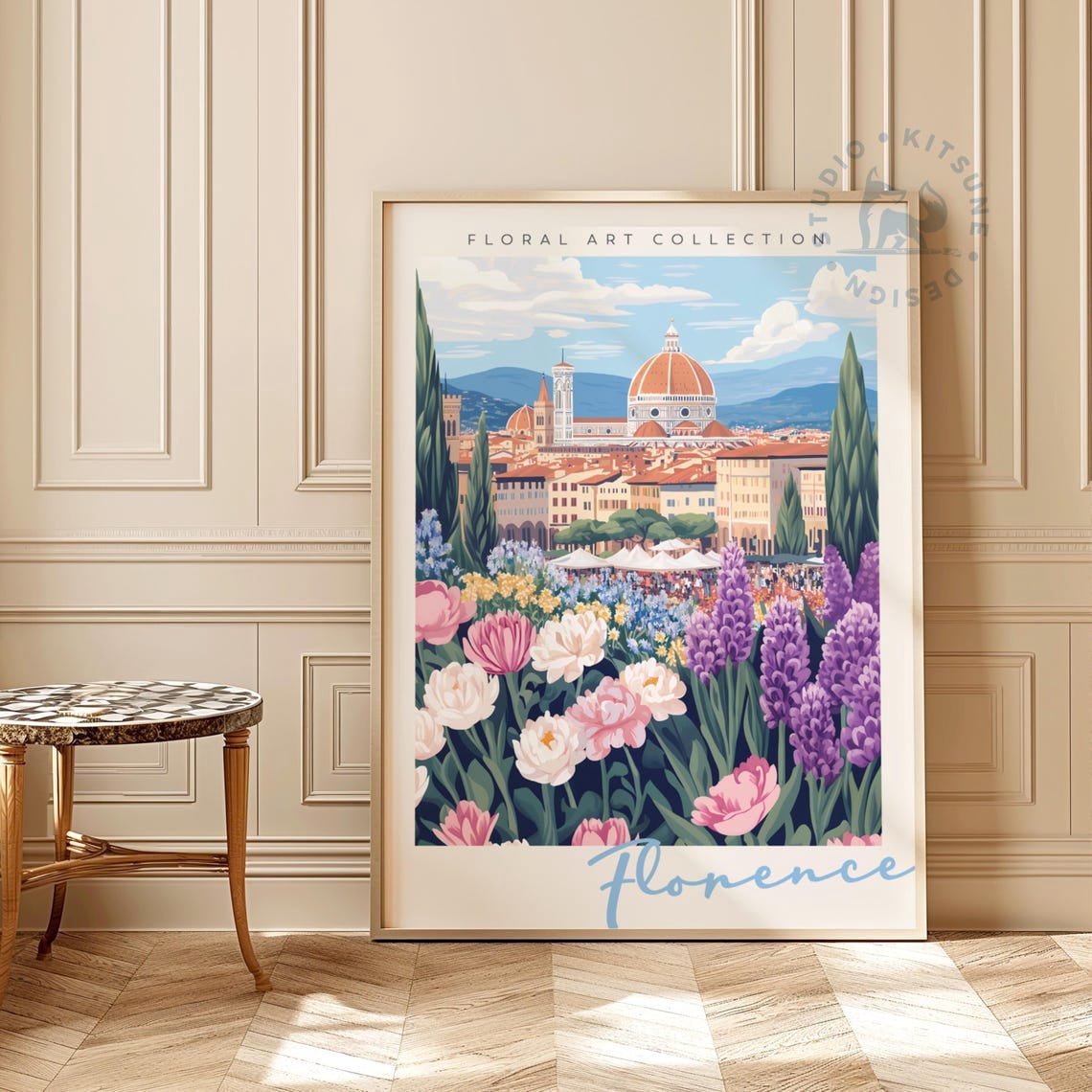 Florence Flower Market Romantic Tuscan Duomo Art, Unframed Paper Print ...