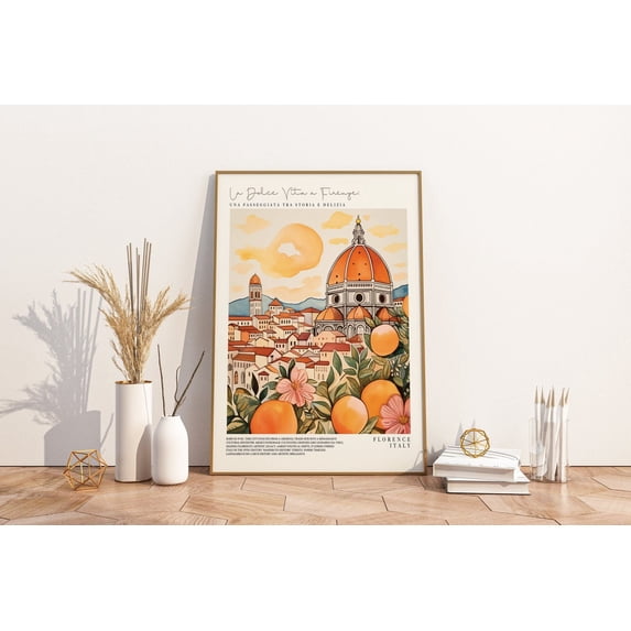 Florence Italy Duomo Travel Poster: Dolce Vita Art Poster, Stretched ...