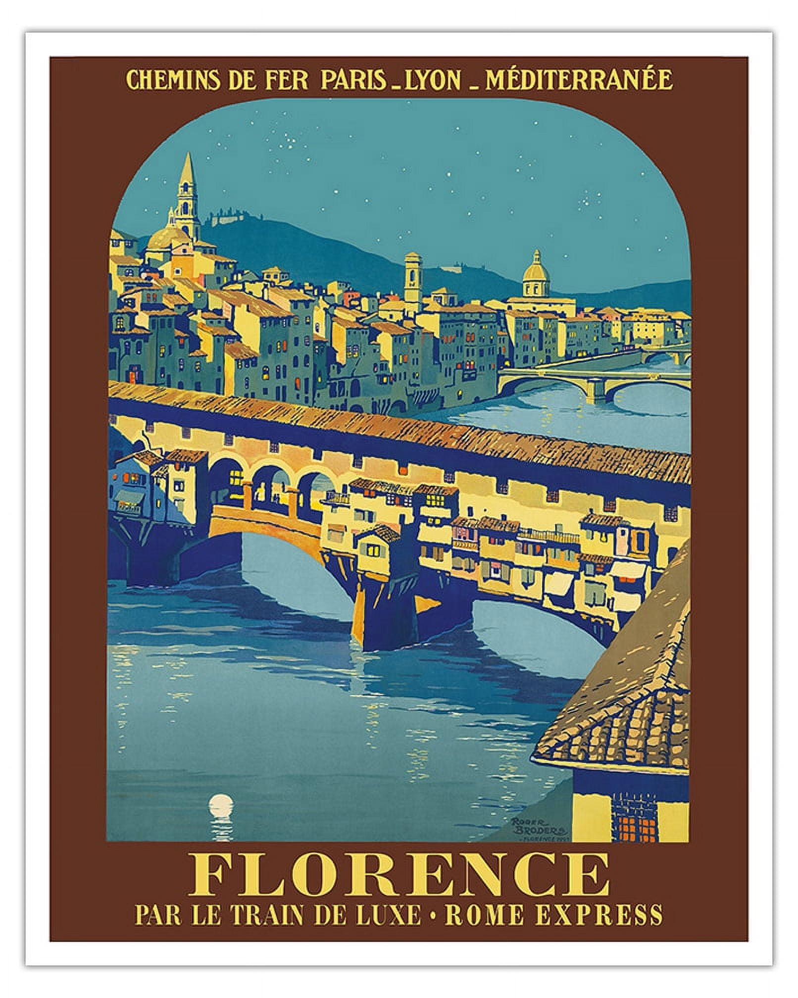 Florence Italy - FIRENZE Ponte Vecchio - Paris-Lyon-Méditerranée (PLM) River Arno - Vintage ...