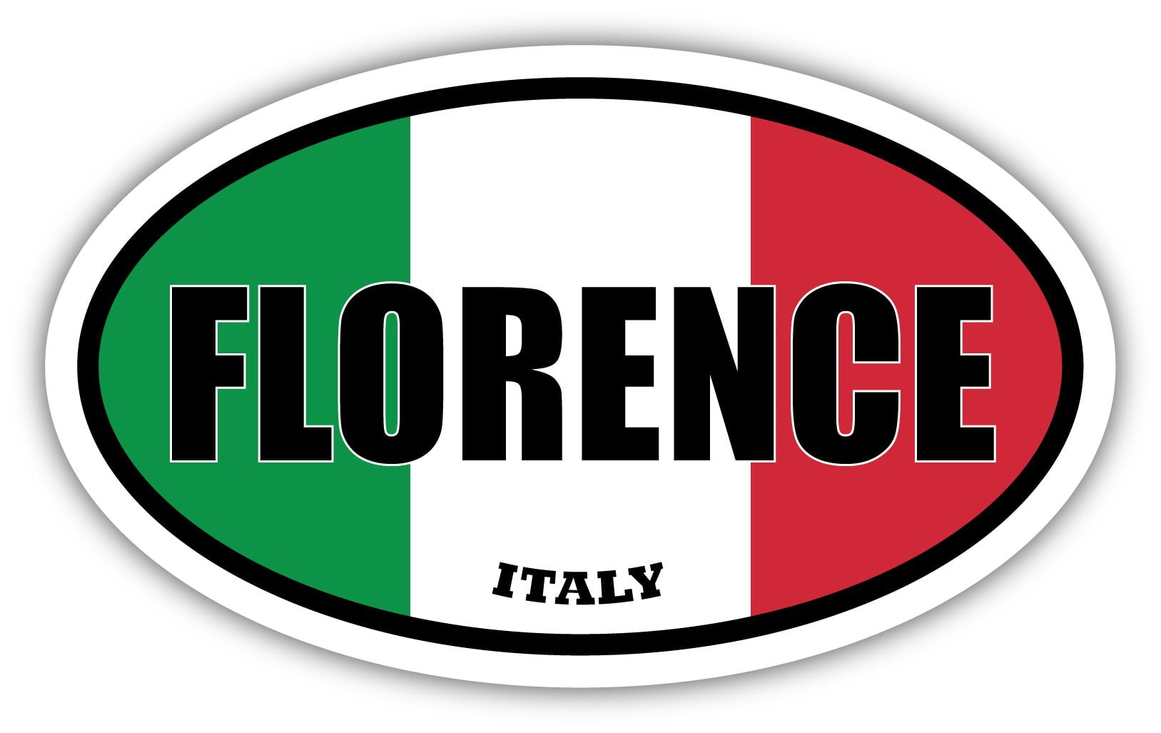 Florence Italy Flag Oval Decal Vinyl Bumper Sticker 3x5 inches ...