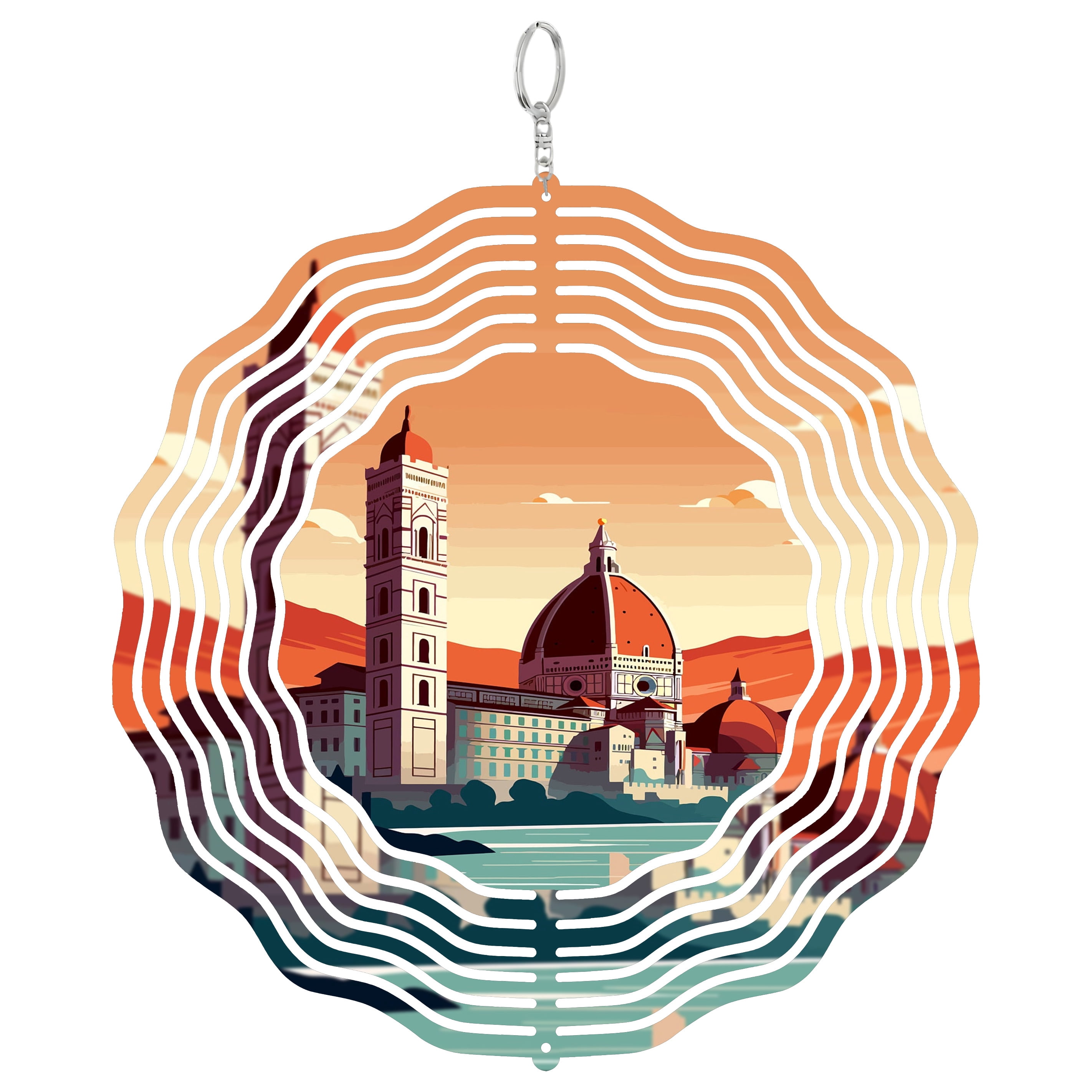 Florence Italy Ponte Vecchio 3D Wind Spinner Kinetic Hanging Yard Art ...