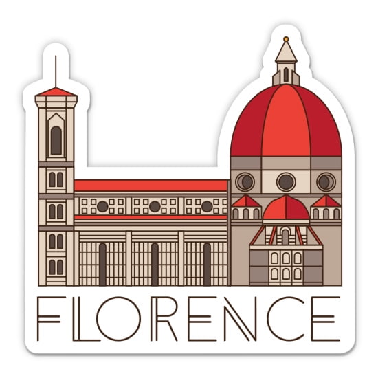 Florence Italy Travel - 3" Vinyl Sticker - For Car Laptop Water Bottle ...