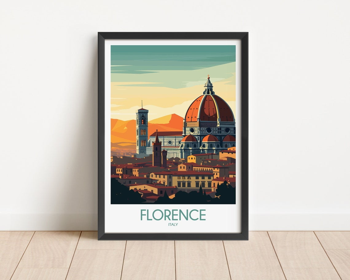 Florence Poster Italy Scenic Historic City Wall Art Decor, Unframed ...