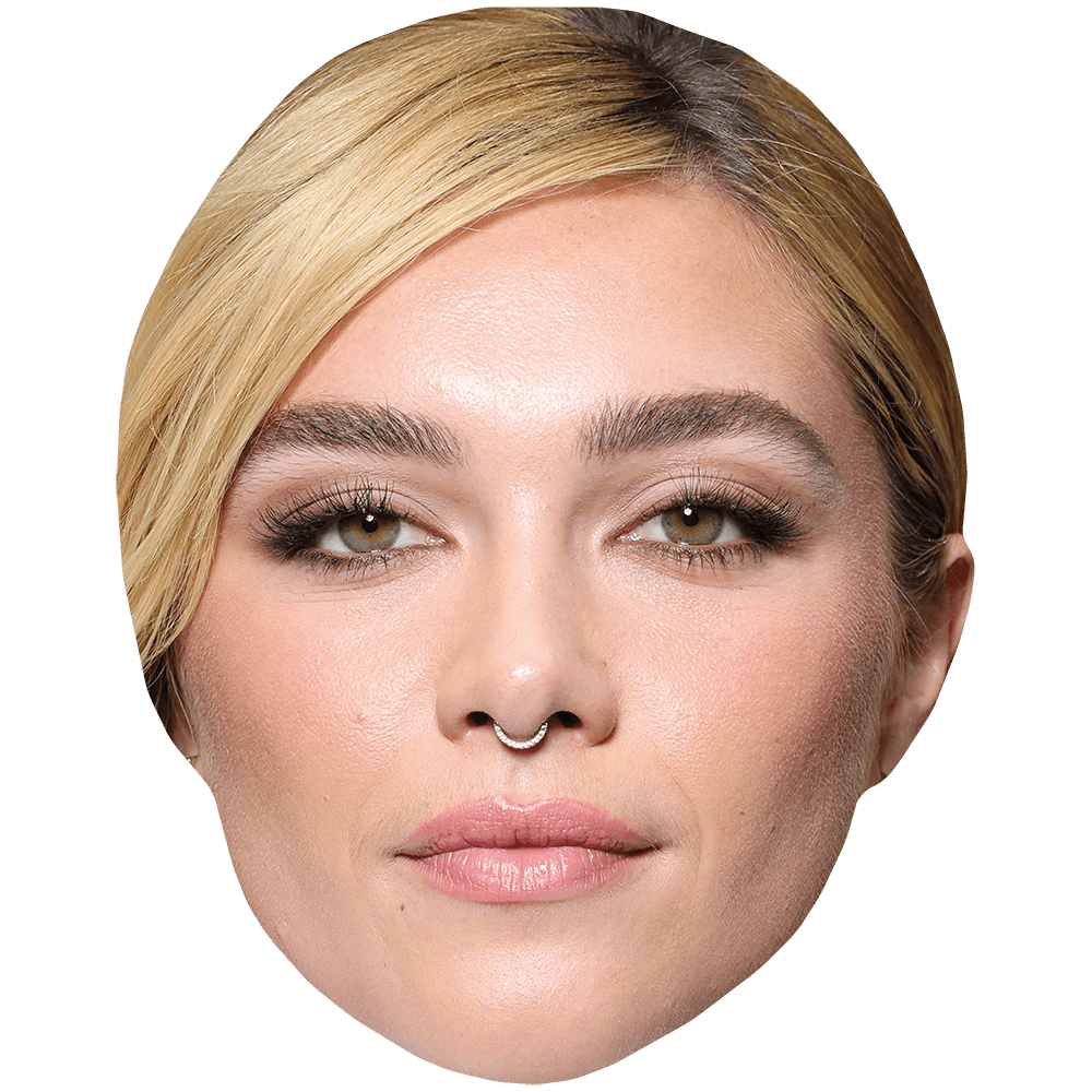 Florence Pugh (Nose Ring) Celebrity Mask, Flat Card Face, Fancy Dress ...