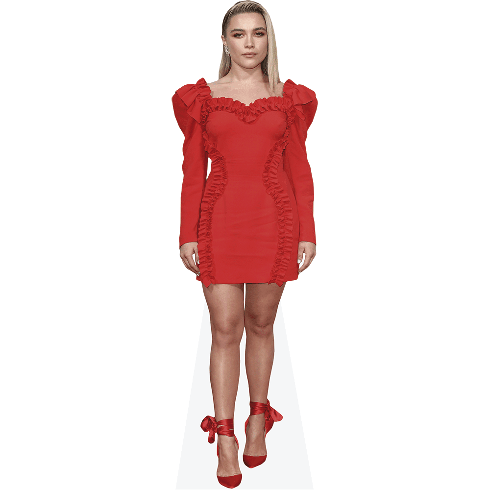 Florence Pugh (Red Dress) Mini Cardboard Cutout Standee - Walmart.com